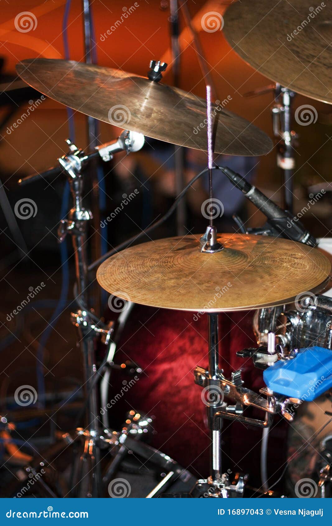 Hi-Hat (hihat) and Cymbals on Live Stage Stock Image - Image of ...