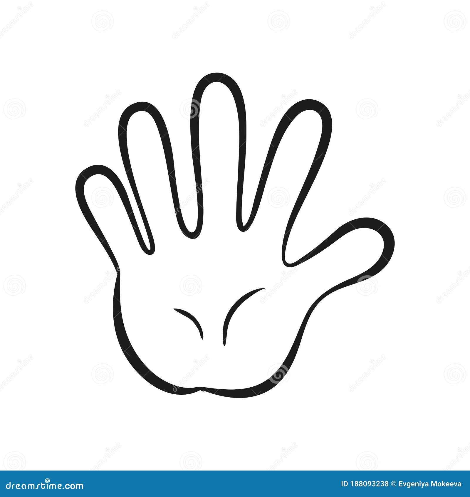 Hi or Hello hand gesture stock vector. Illustration of movement - 188093238