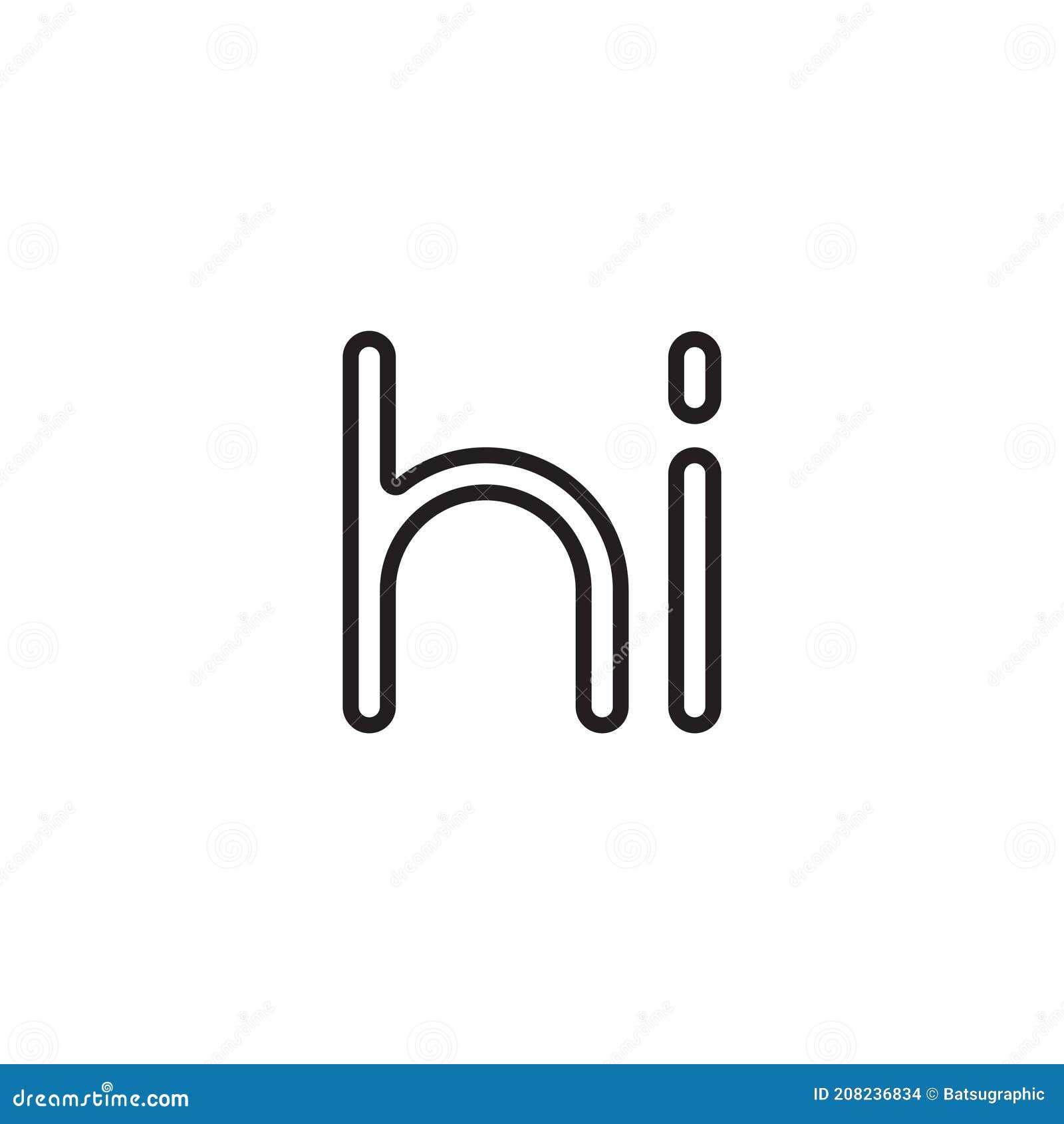 Hi Initial Letter Vector Logo Icon Stock Vector - Illustration of clean ...