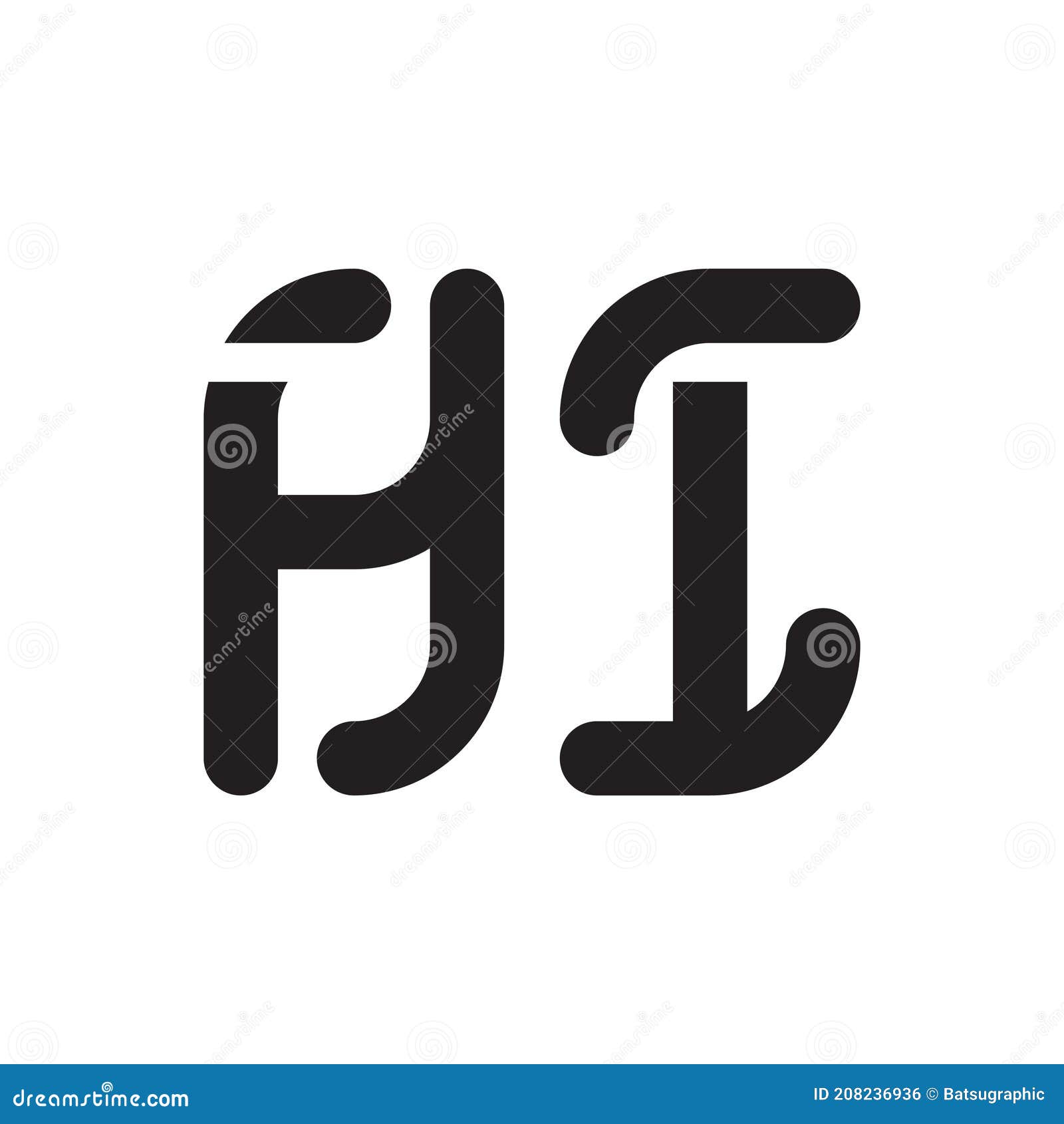 Hi Initial Letter Vector Logo Icon Stock Vector - Illustration of mark ...