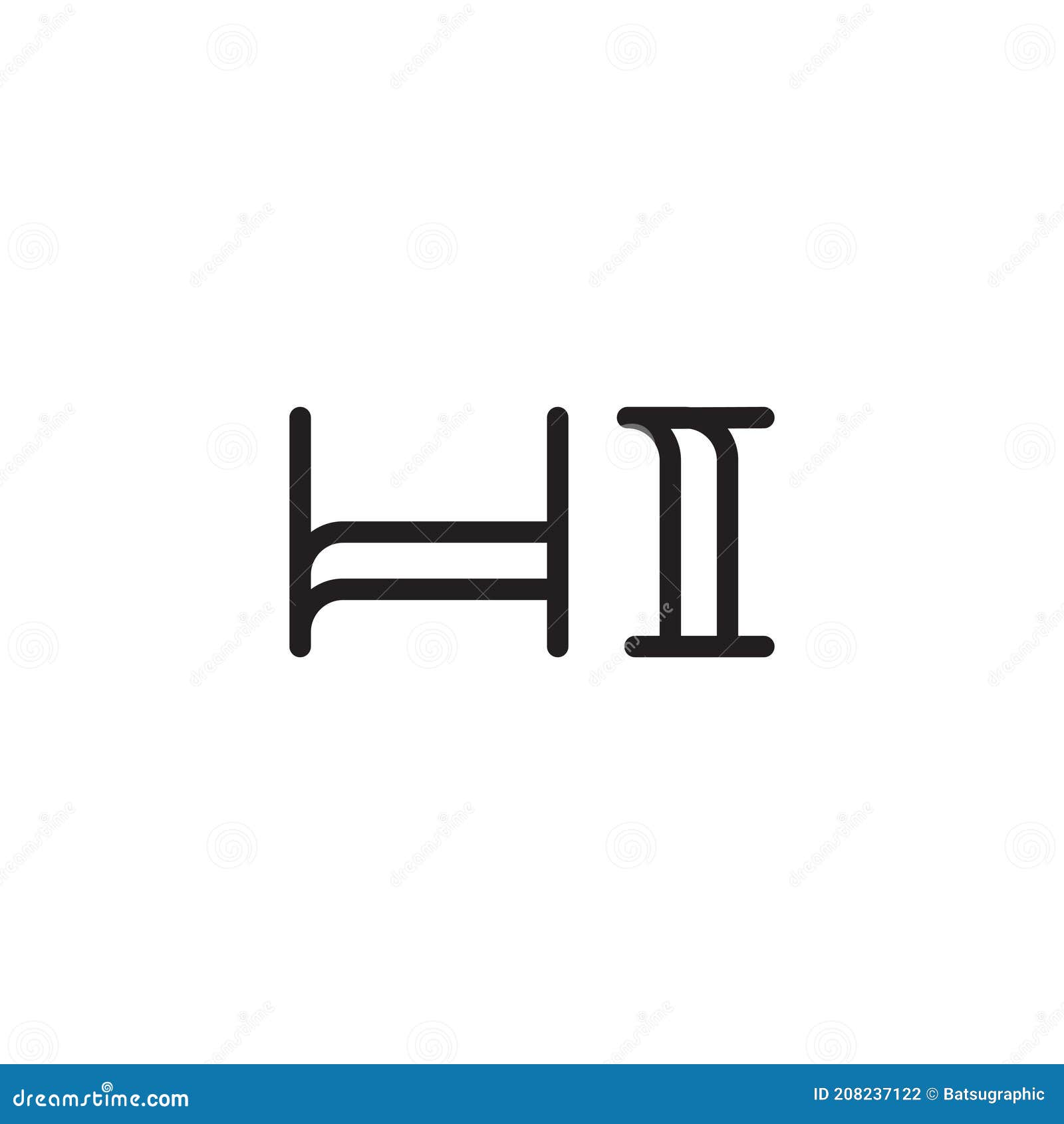 Hi Initial Letter Vector Logo Icon Stock Vector - Illustration of ...