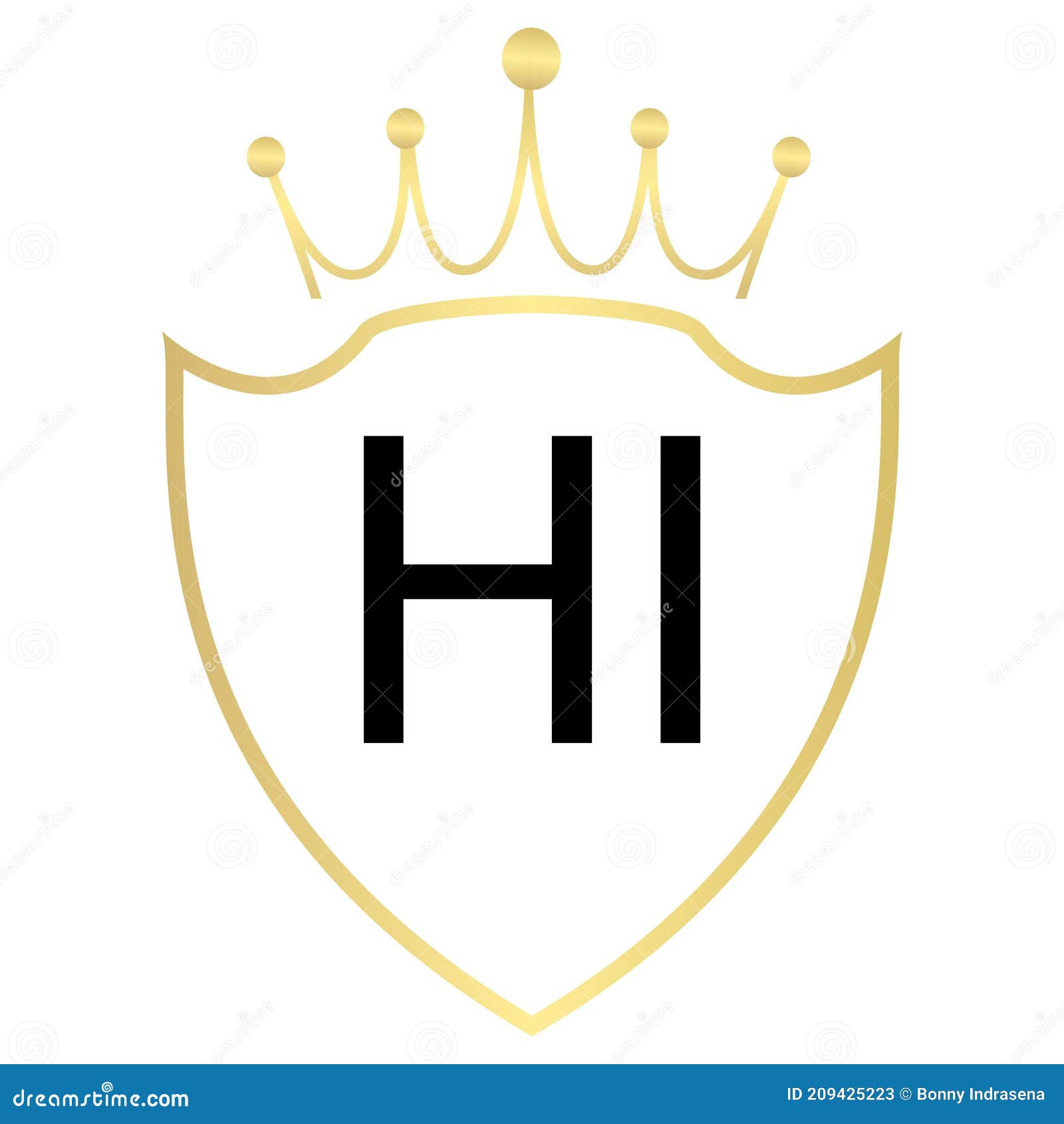 HI Letter Logo Design with Simple Style Stock Illustration ...