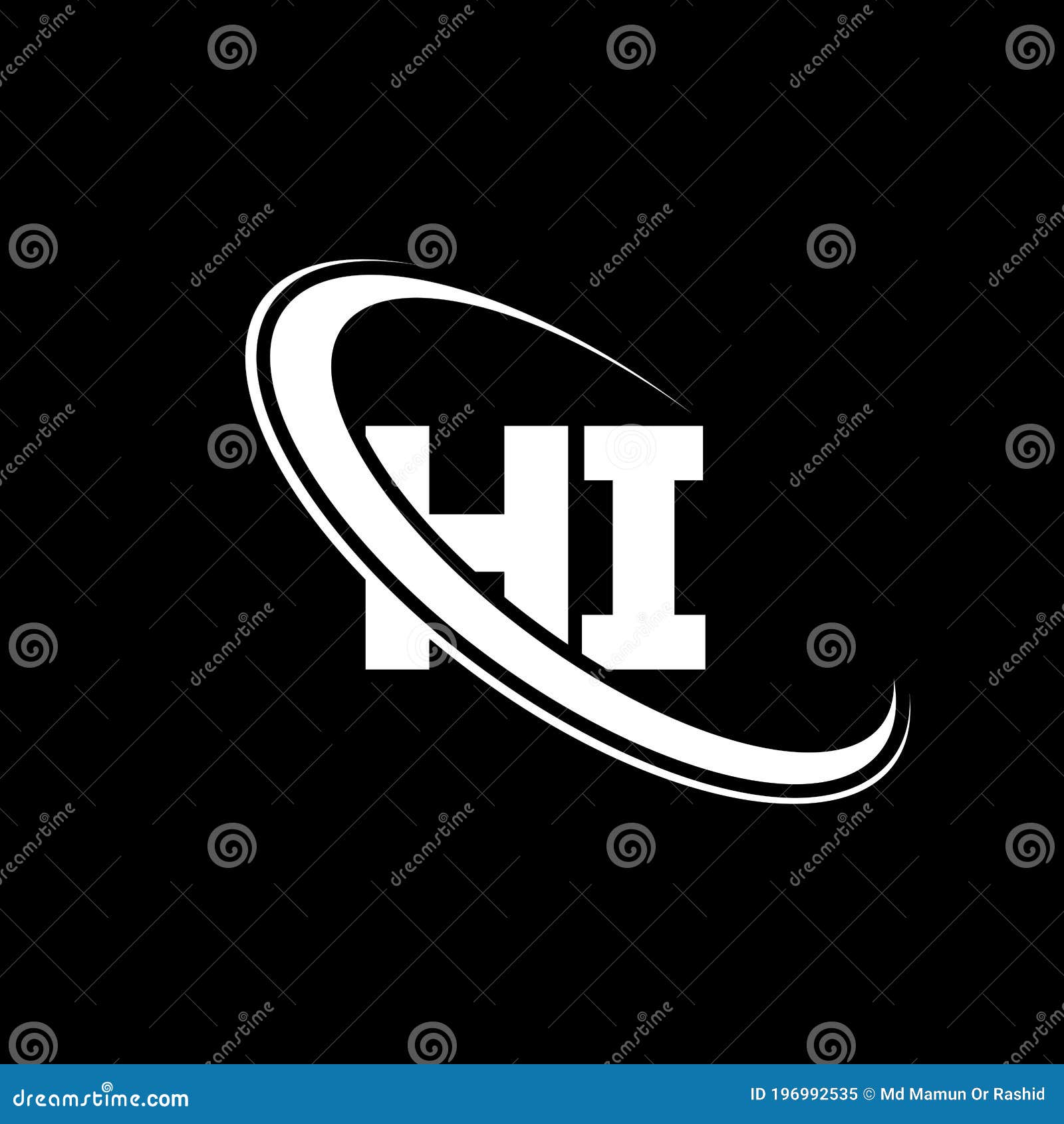 HI Logo. H I Design. White HI Letter. HI/H I Letter Logo Design Stock ...