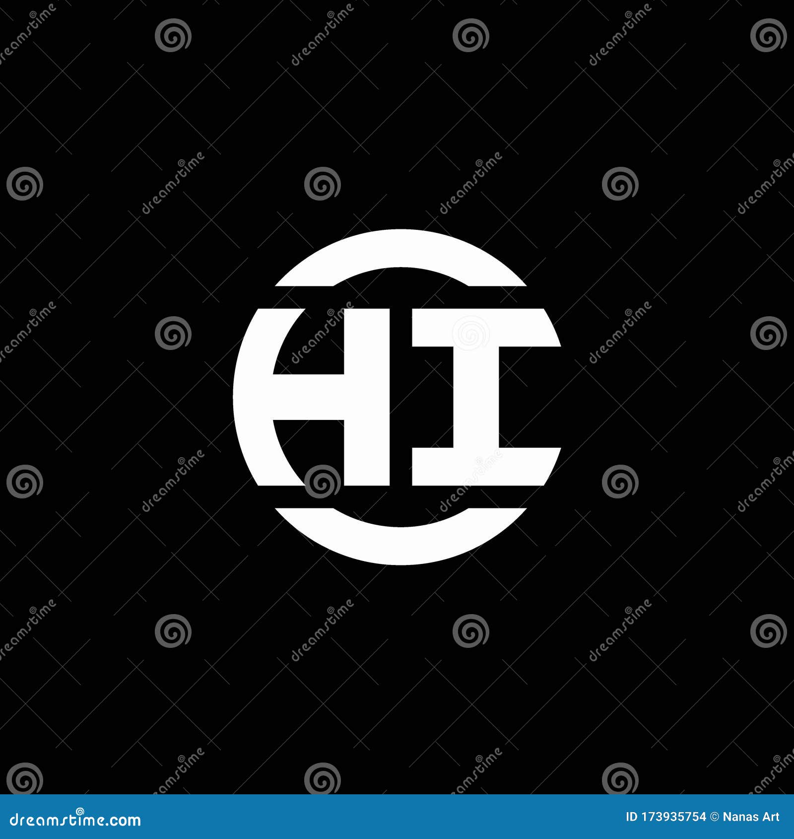 HI Logo Monogram Isolated on Circle Element Design Template Stock ...