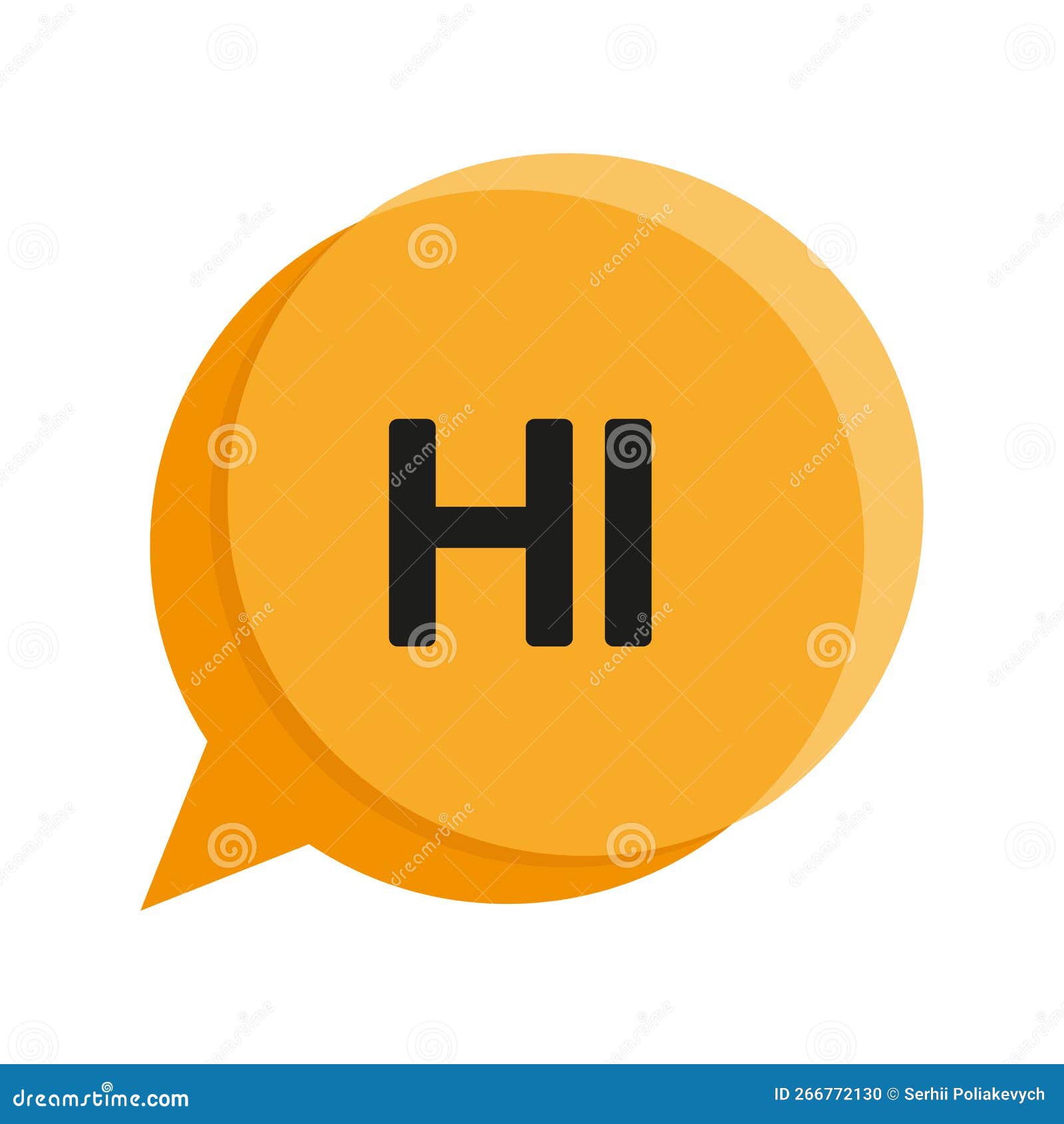 Hi Message. Template Design. Cartoon Banner. Vector Illustration Stock ...