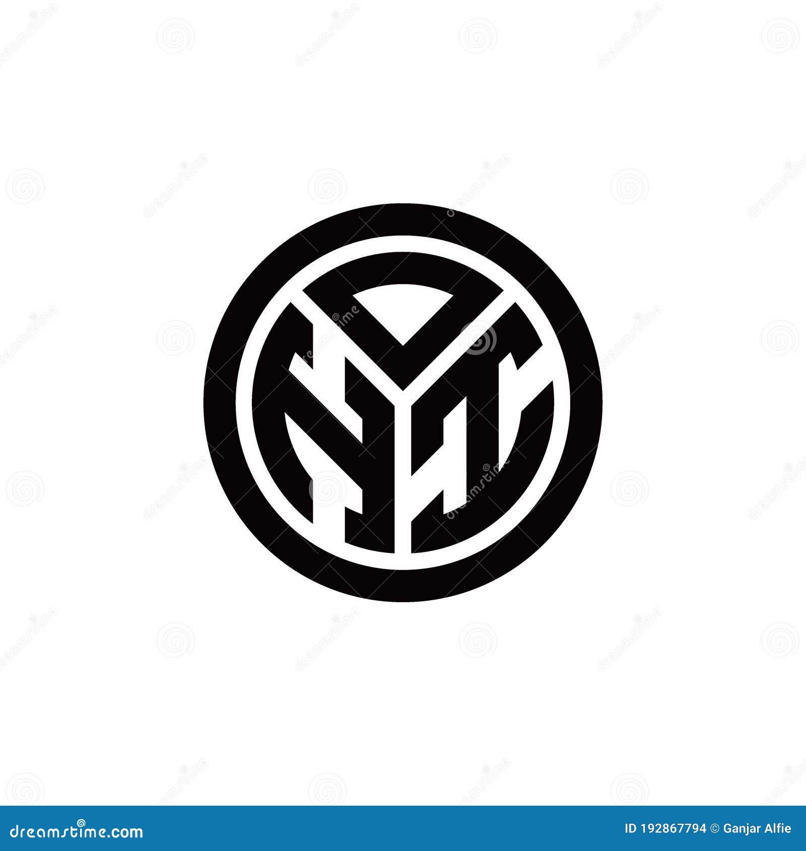 HI Monogram Logo with Circle Outline Design Template Stock Vector ...