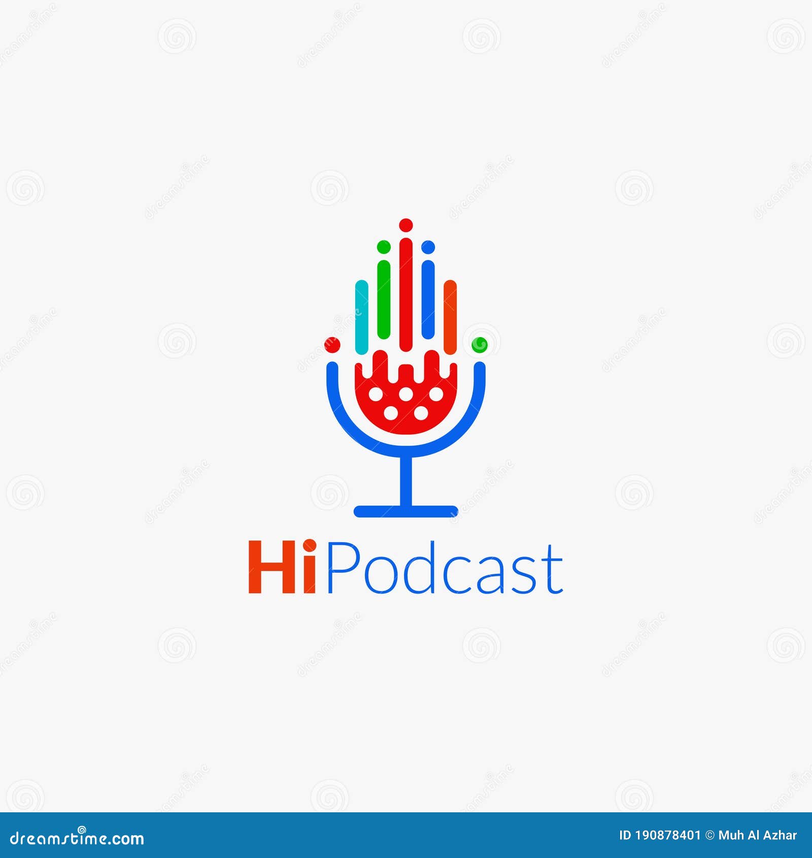 Hi Podcast Mascot stock vector. Illustration of vector - 190878401