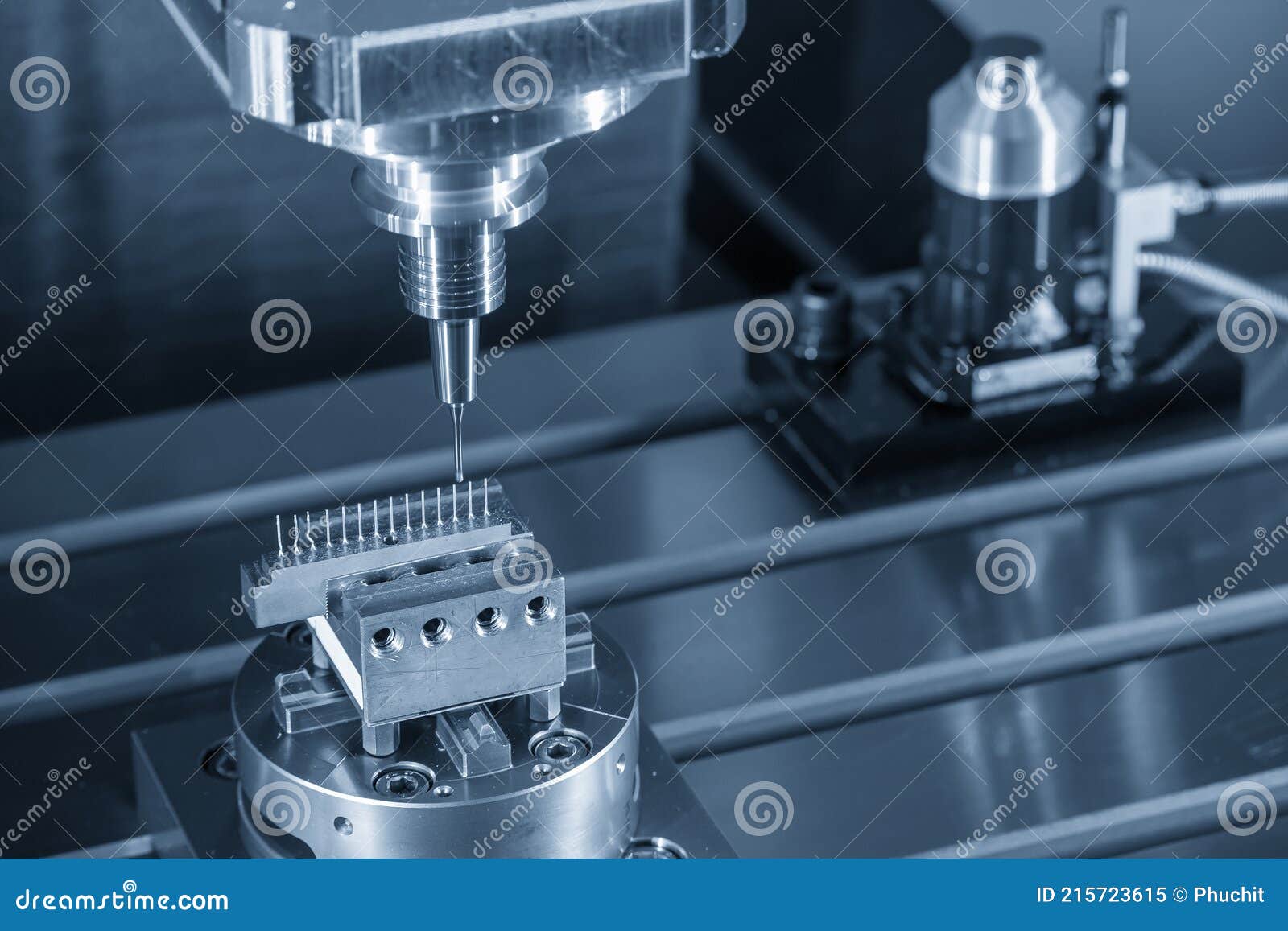 The Hi-precision CNC Milling Machine Cutting the Copper Material for ...