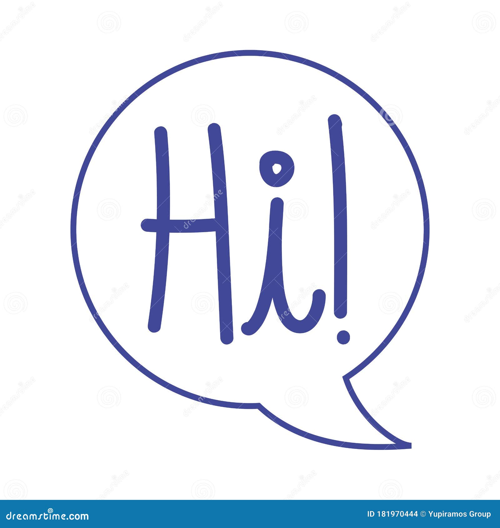 Hi Speech Bubble Communication Isolated Icon Design Stock Vector ...