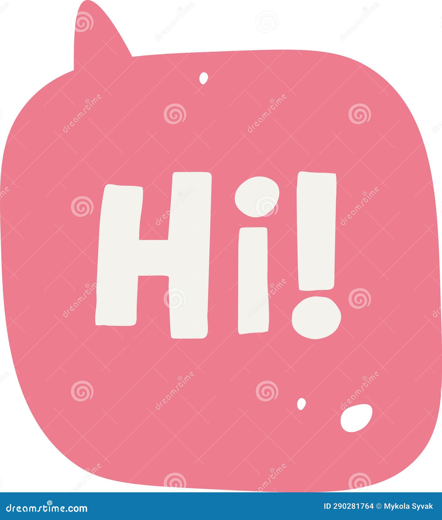 Hi Speech Bubble stock illustration. Illustration of symbol - 290281764