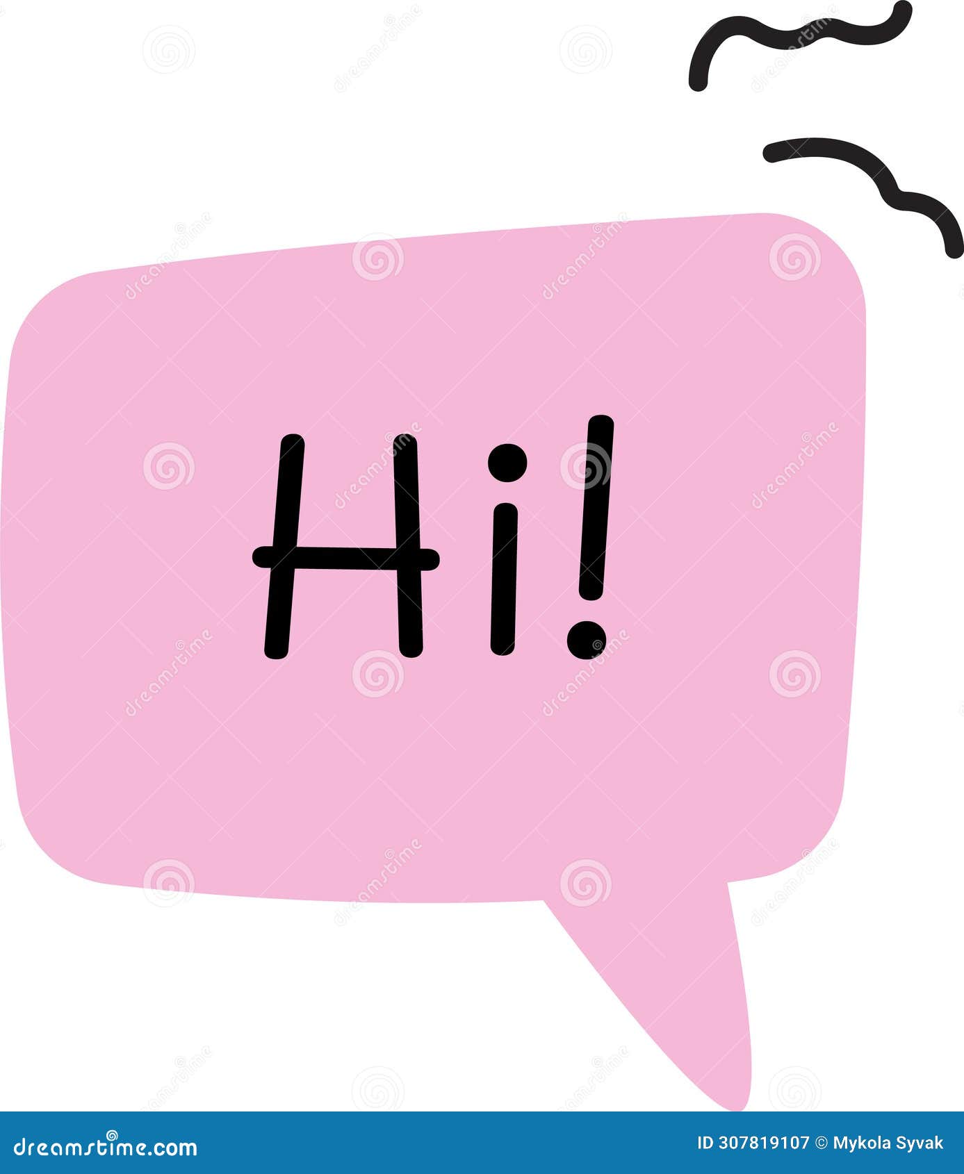 Hi Speech Bubble stock vector. Illustration of text - 307819107
