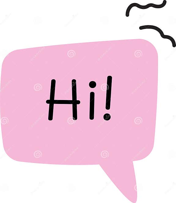 Hi Speech Bubble stock vector. Illustration of text - 307819107