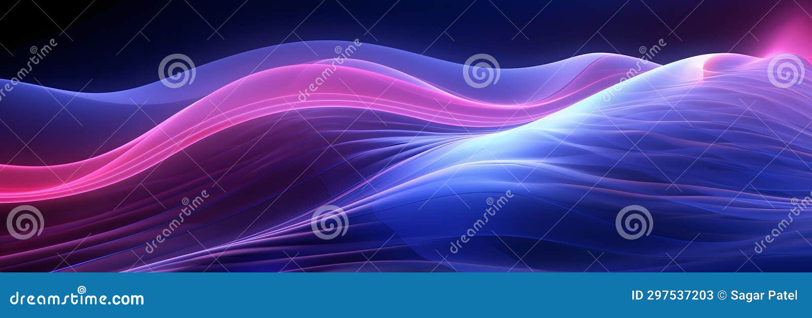 Hi-tec Abstract Background with Glowing Waves Stock Illustration ...