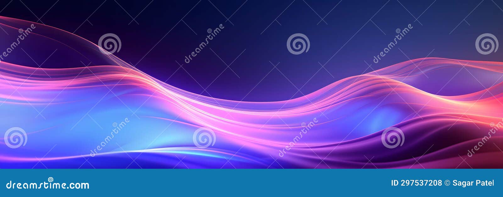 Hi-tec Abstract Background with Glowing Waves Stock Illustration ...