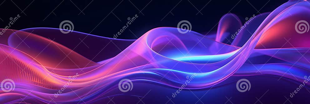 Hi-tec Abstract Background with Glowing Waves Stock Illustration ...