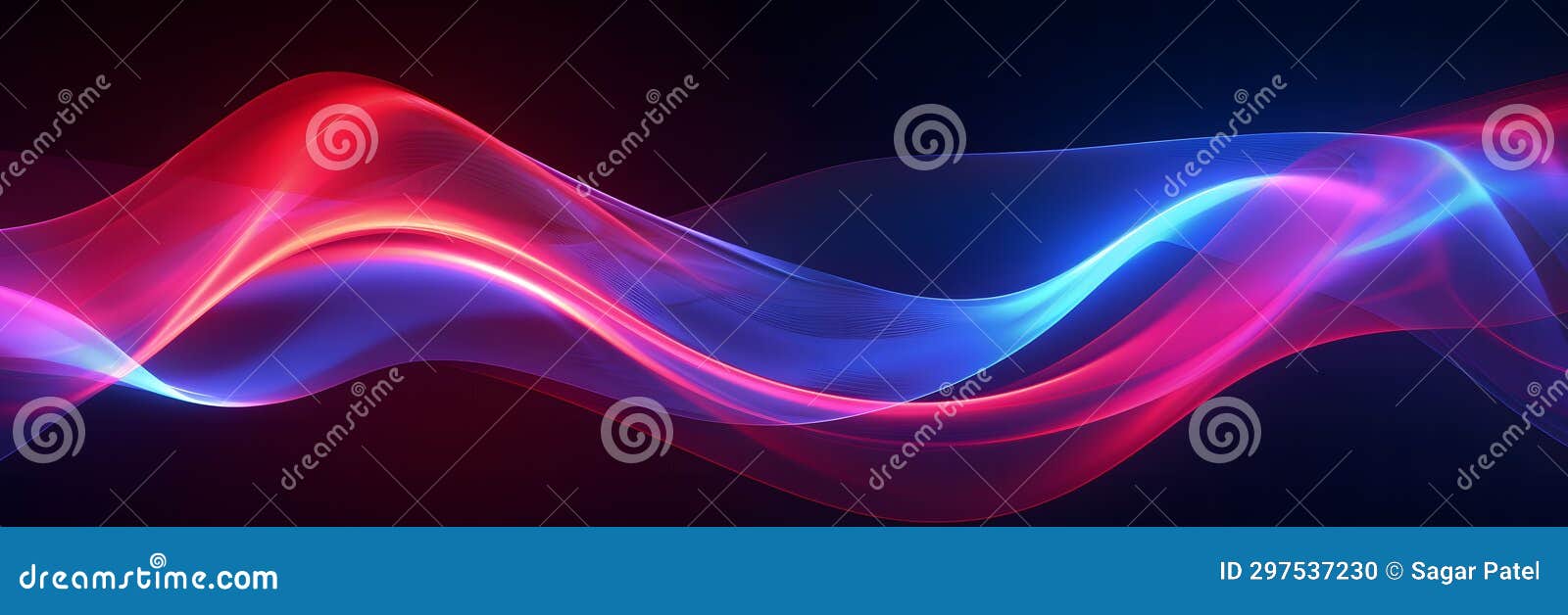 Hi-tec Abstract Background with Glowing Waves Stock Illustration ...