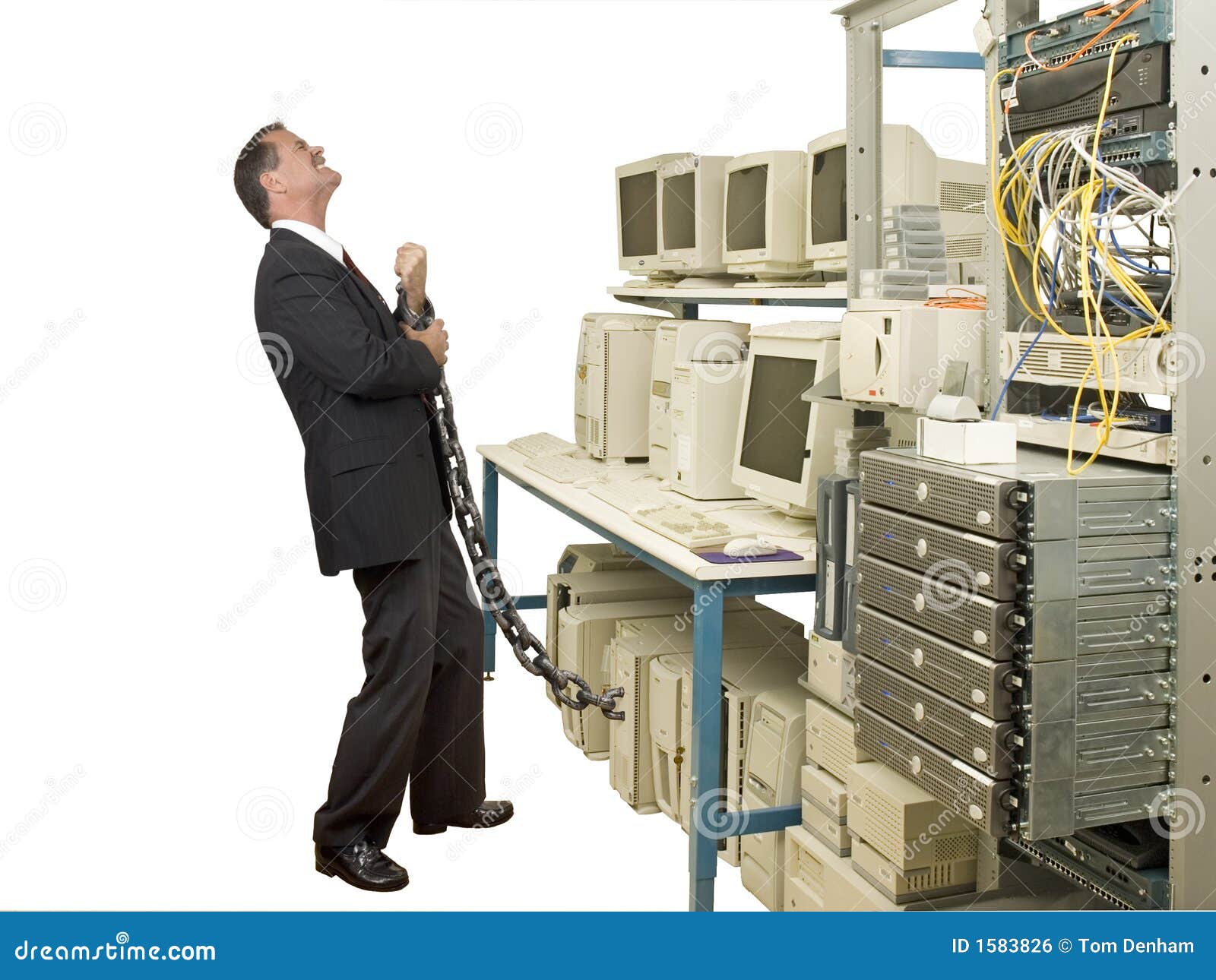 Hi Tech stock photo. Image of office, links, chain, monitor - 1583826