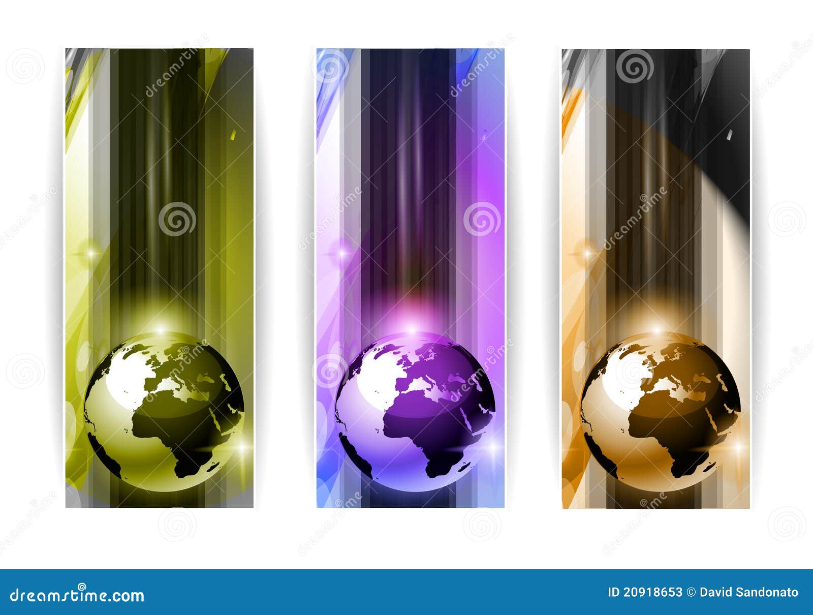 Hi Tech 3d Earth Banners stock vector. Illustration of decorative ...