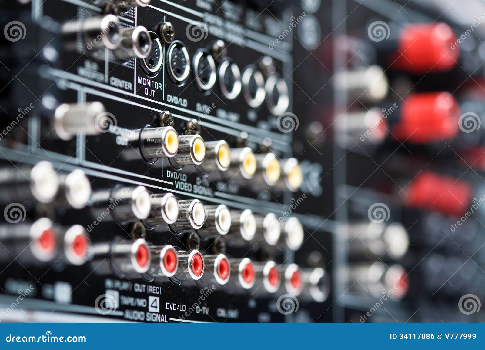 Hi-Tech AV Receiver S Connectors Stock Photo - Image of macro ...