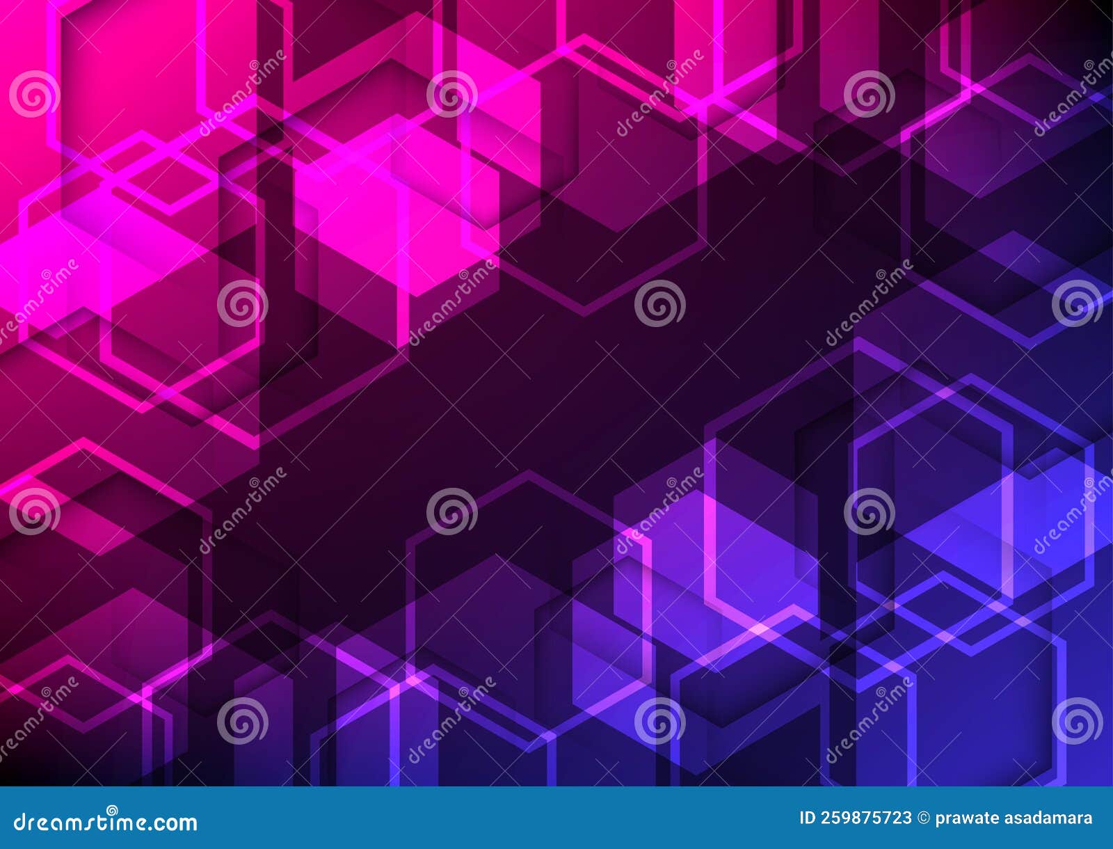 Hi-tech Background with Blue and Purple Hexagones Stock Illustration ...
