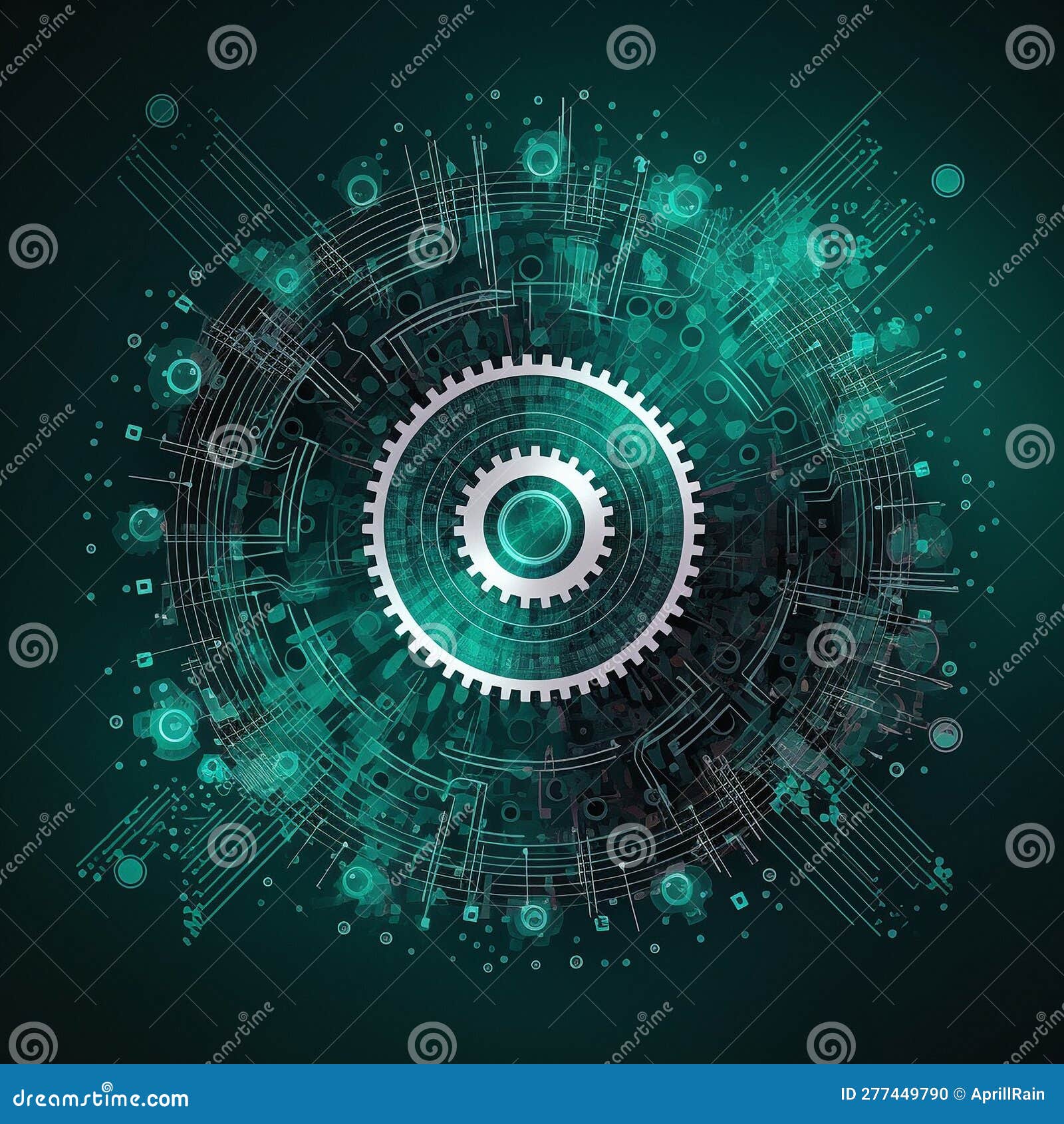 Hi Tech Background with Machine Gear Stock Photo - Image of curve, gear ...