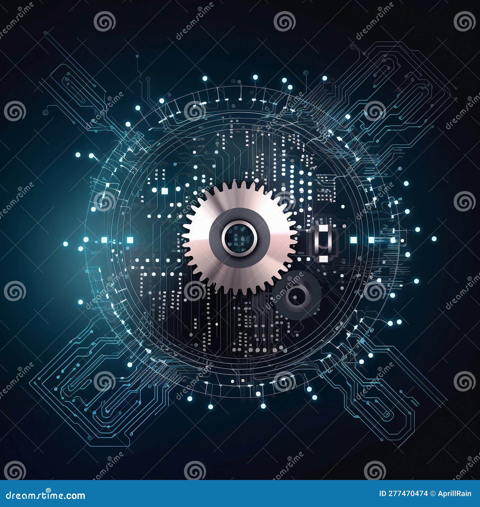 Hi Tech Background with Machine Gear Stock Illustration - Illustration ...
