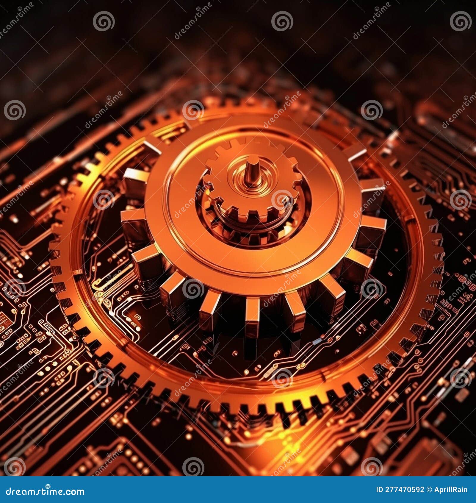 Hi Tech Background with Machine Gear Stock Illustration - Illustration ...
