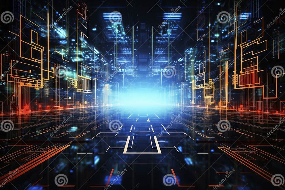 Hi-tech Background Texture. Generative AI Stock Illustration ...