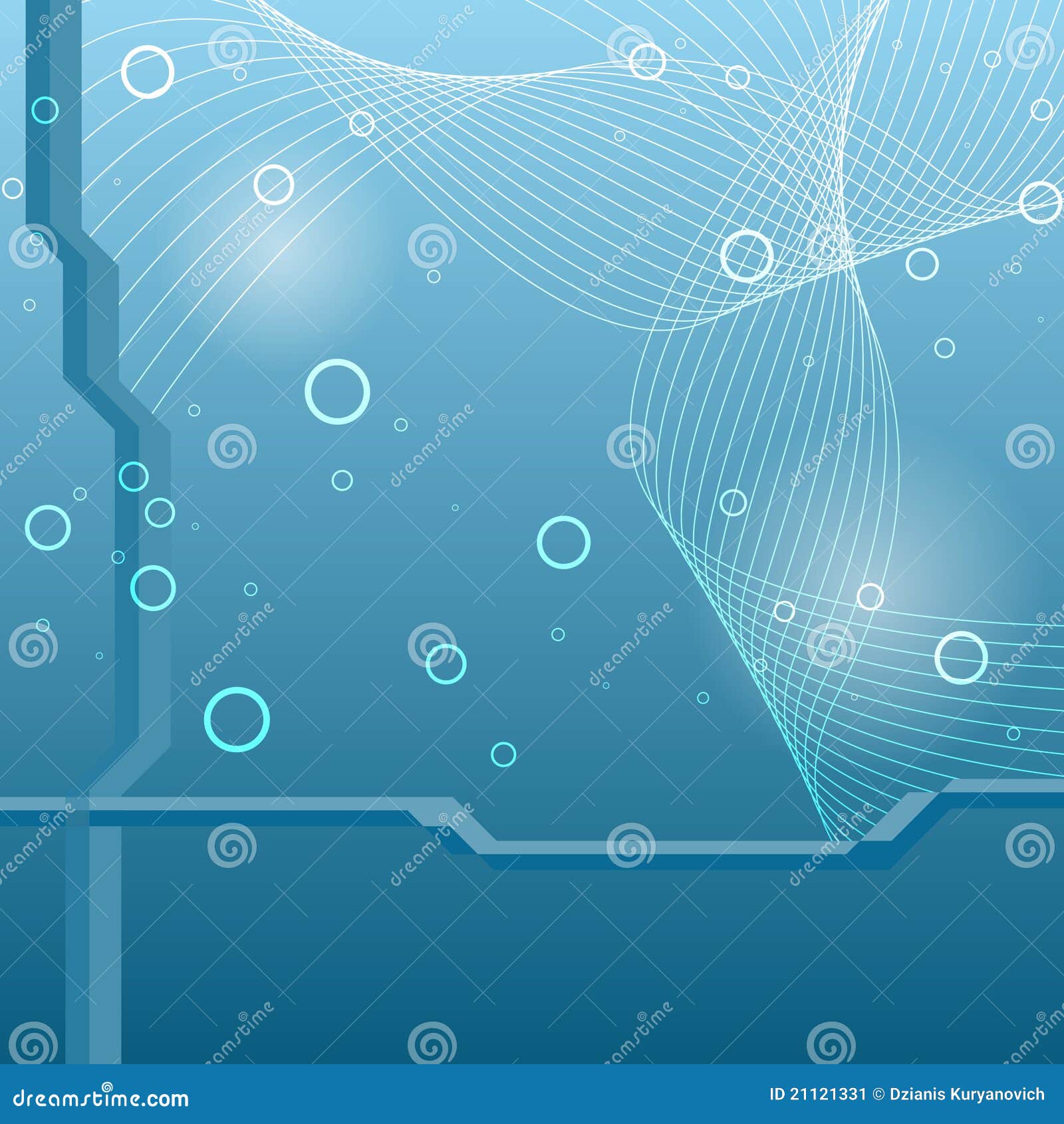 Hi-tech blue background stock vector. Illustration of digital - 21121331