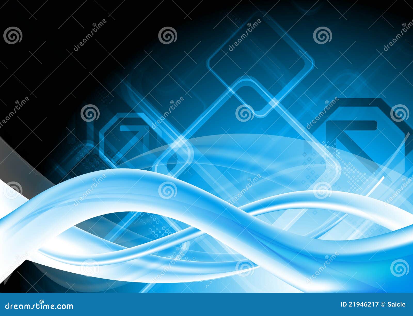 Hi-tech blue design stock vector. Illustration of colourful - 21946217