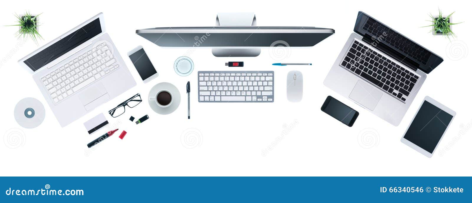 Hi-tech business desktop stock illustration. Illustration of phone ...