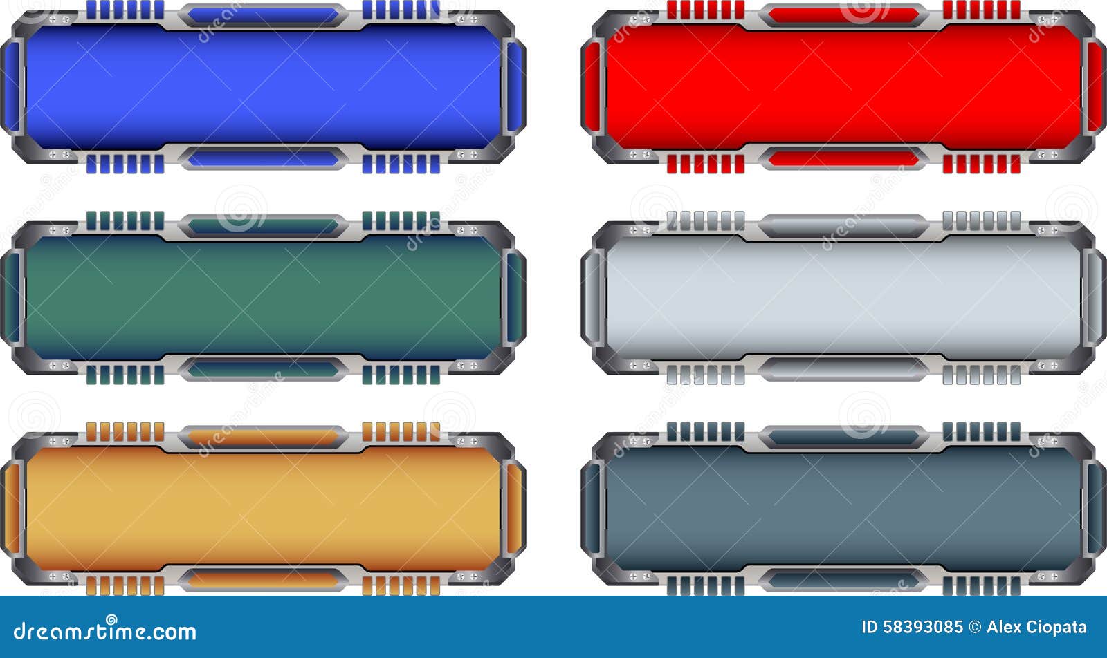 Hi-tech buttons stock vector. Illustration of digital - 58393085