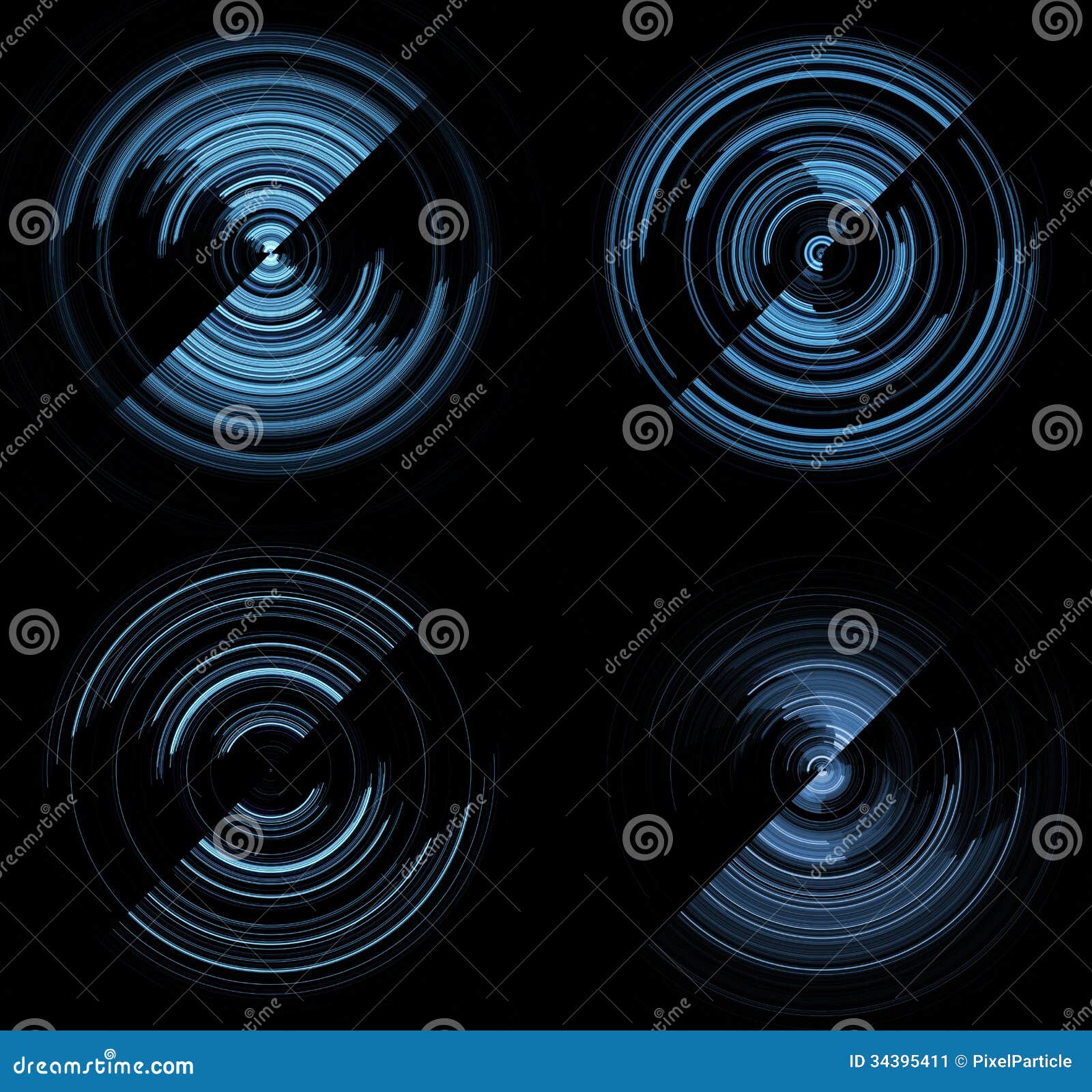 Hi-tech Circular Patterns Set Stock Illustration - Illustration of ...
