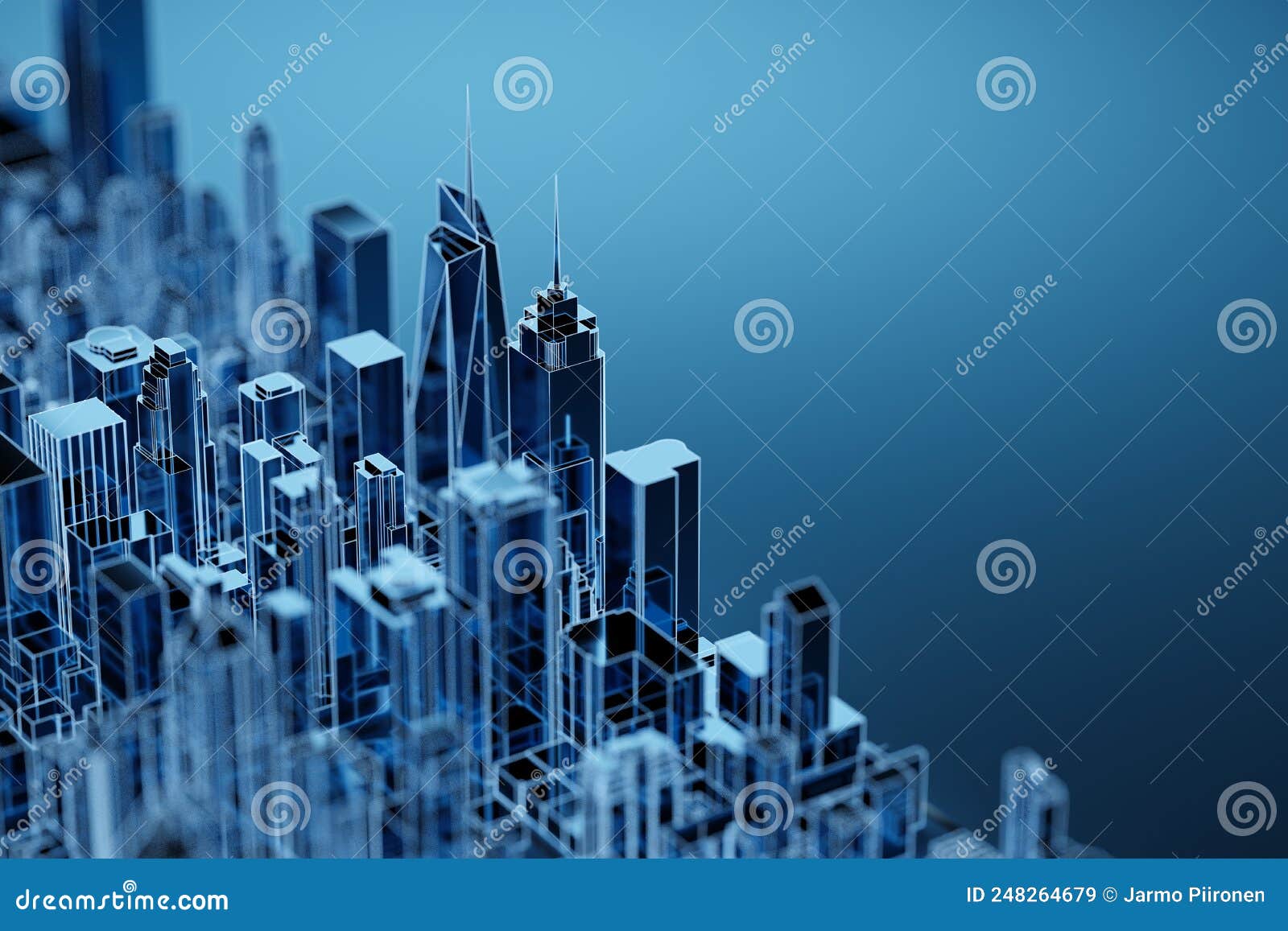 Hi-tech City Infrastructure Design 3d Model. Engineering and ...