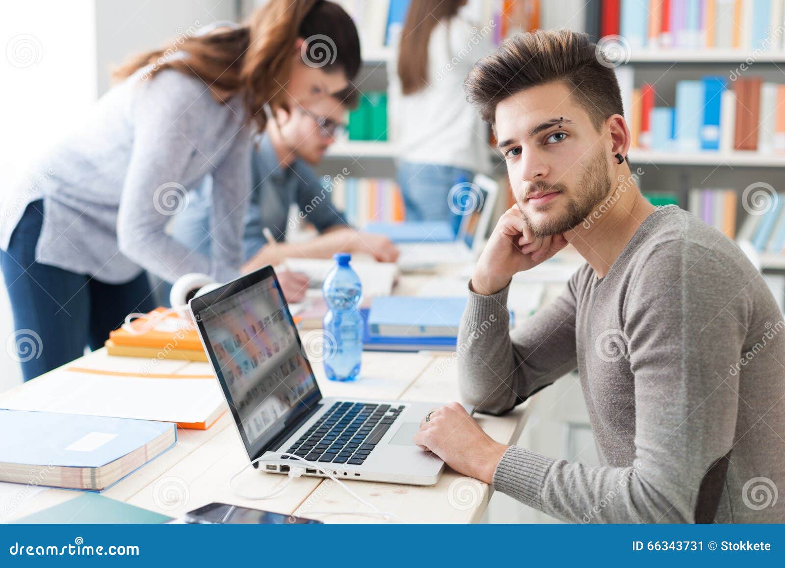 Hi-tech classroom stock image. Image of students, learning - 66343731