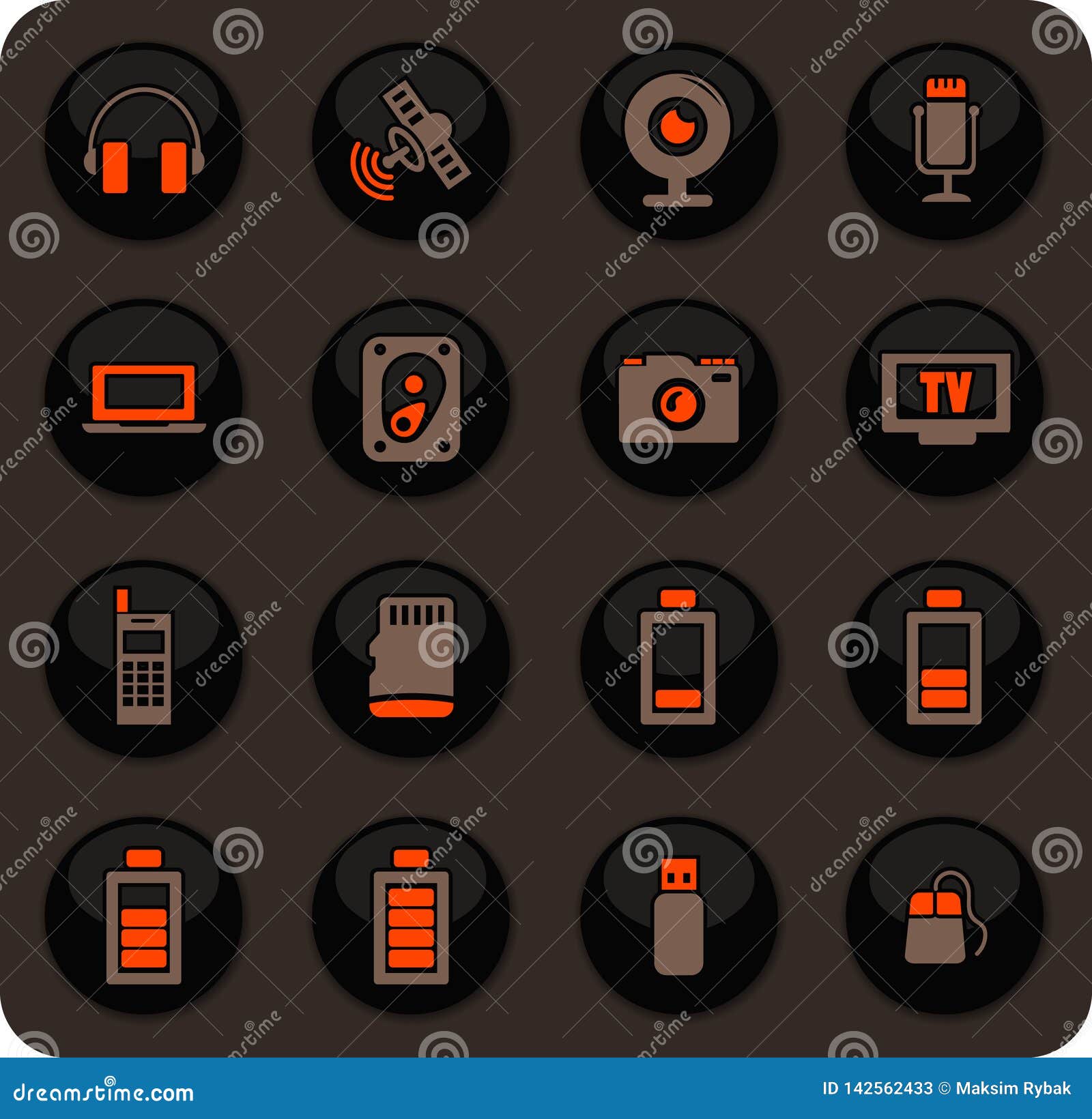 Hi tech icons set stock vector. Illustration of cell - 142562433