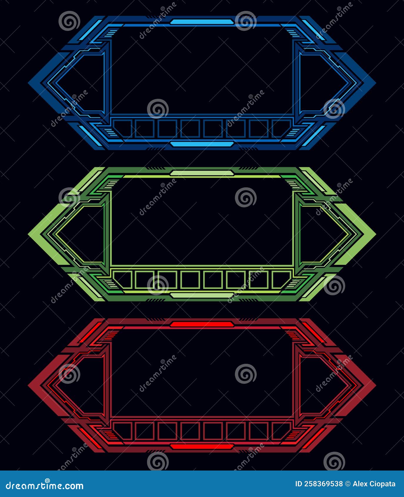 Hi tech colorful frame stock vector. Illustration of colors - 258369538