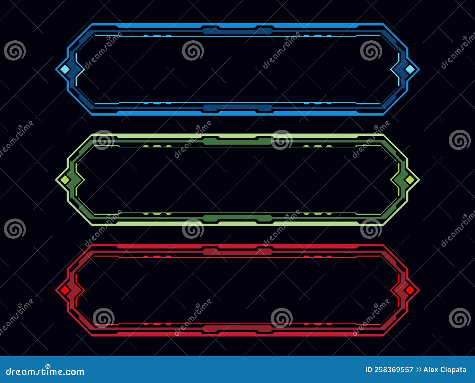 Hi-tech Colorful frame stock vector. Illustration of menu - 258369557