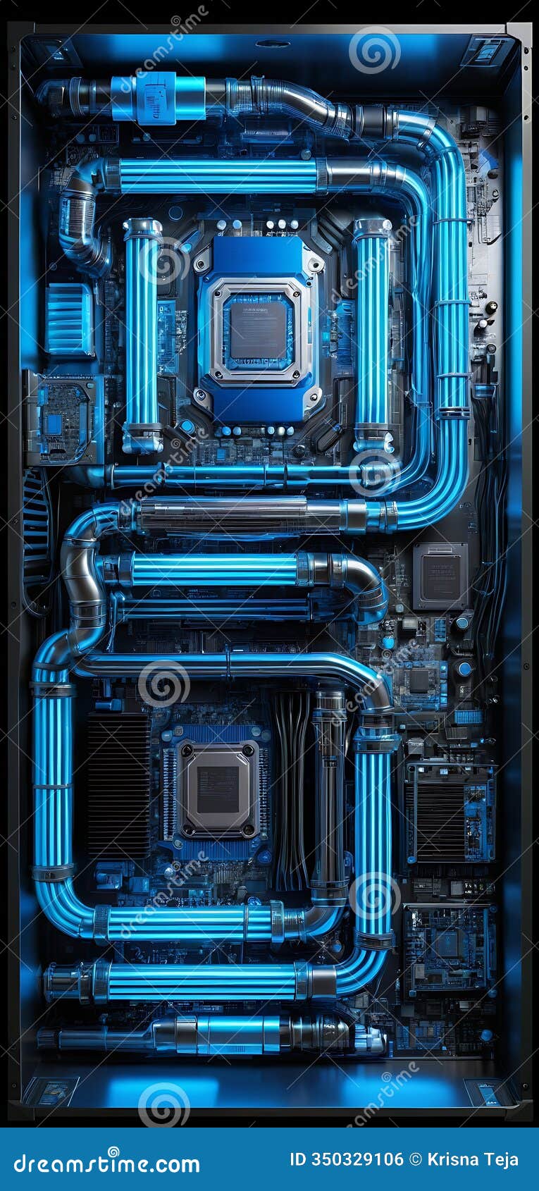 Hi-Tech Computer Interior with Energy Core Stock Illustration ...