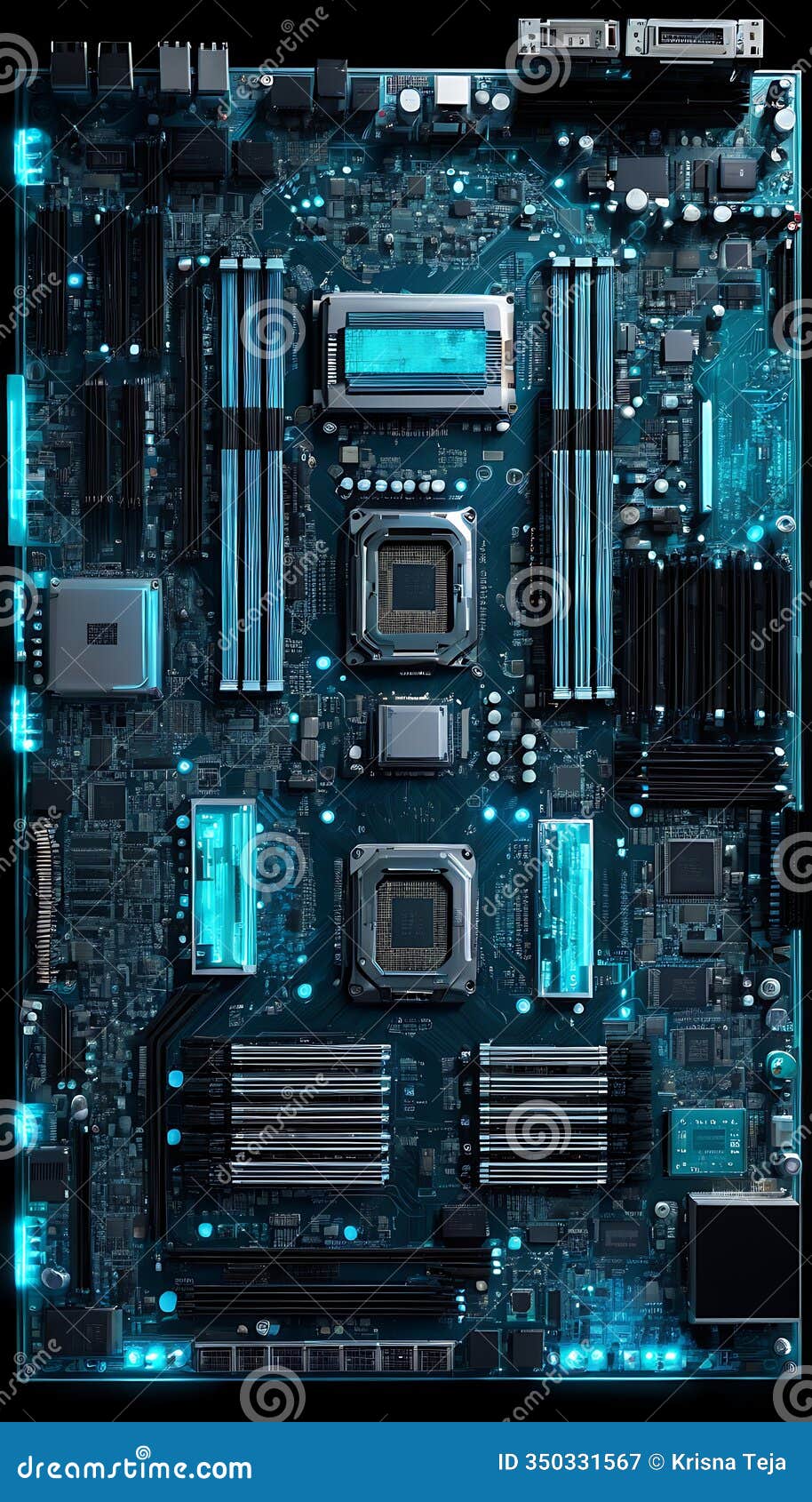 Hi-Tech Computer Interior with Energy Core Stock Illustration ...