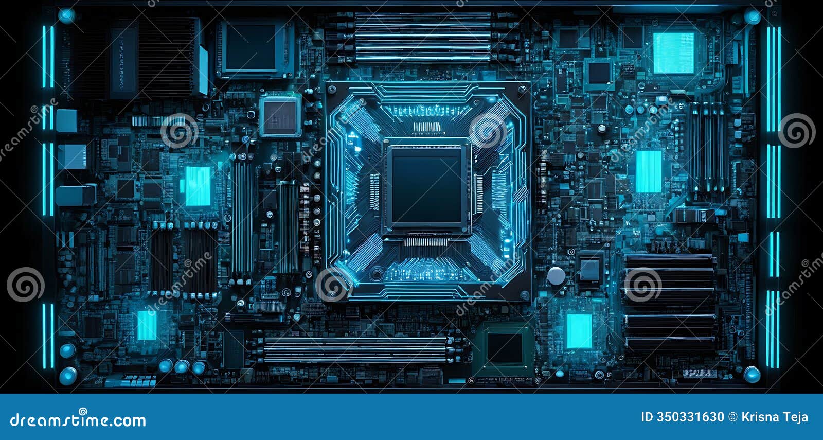 Hi-Tech Computer Interior with Energy Core Stock Illustration ...