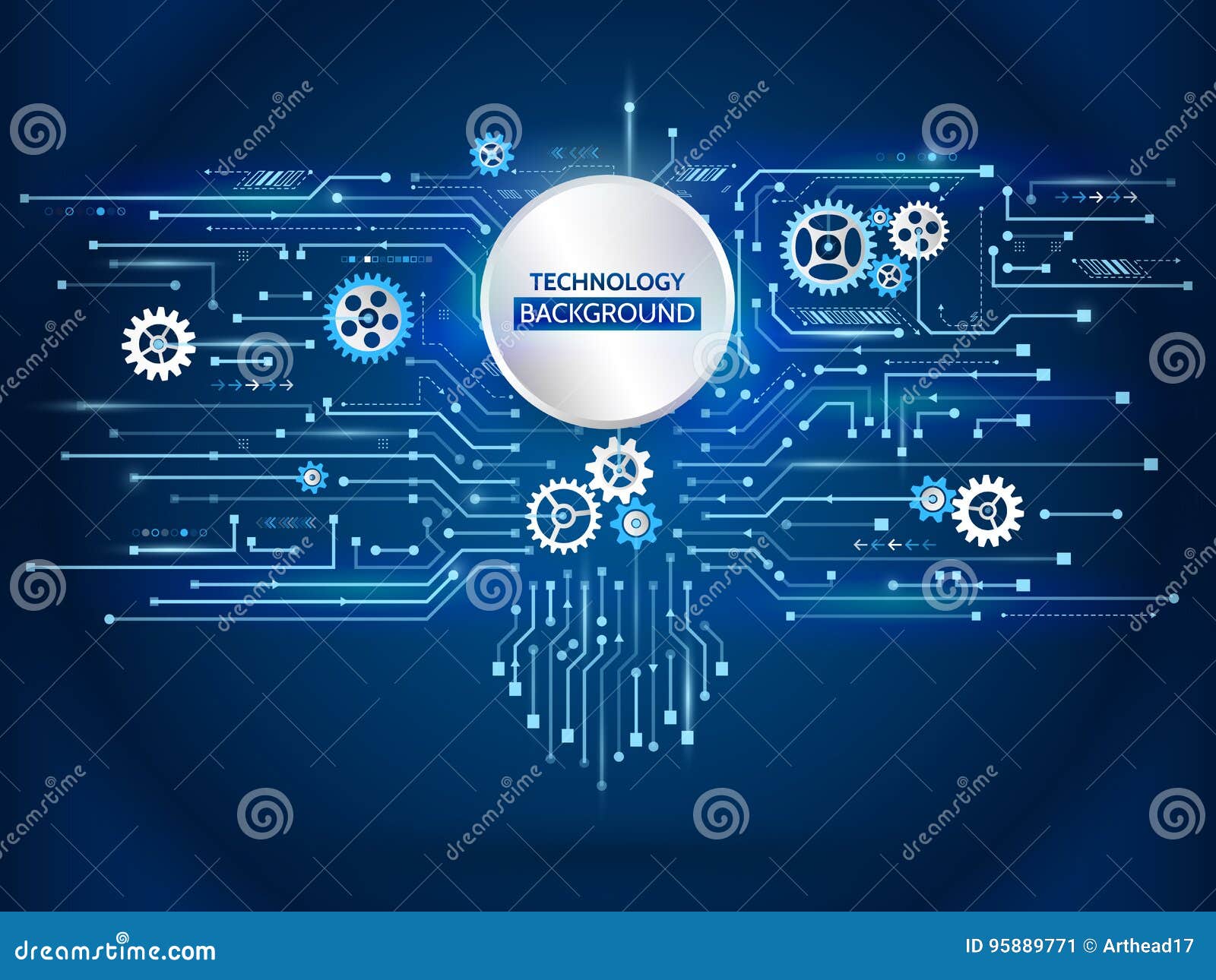 Hi-tech Computer Technology. Abstract Circuit Concept on the Bl Stock ...