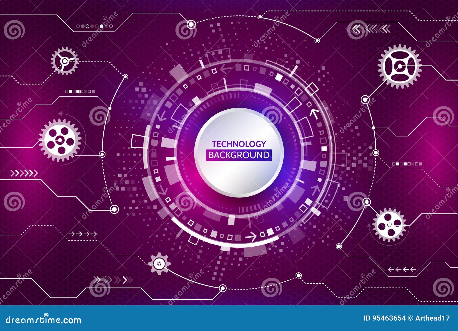 Hi-tech Computer Technology on the Purple Background. Abstract Stock ...