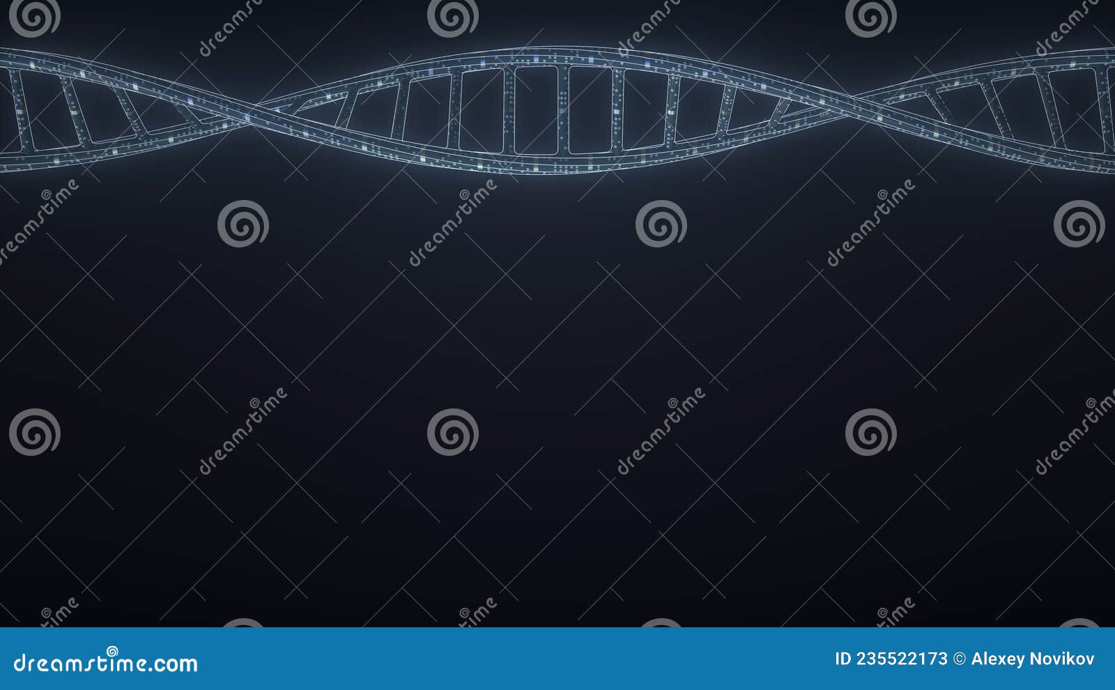 Carbon DNA Molecule Model, 3D Rendering Stock Illustration ...