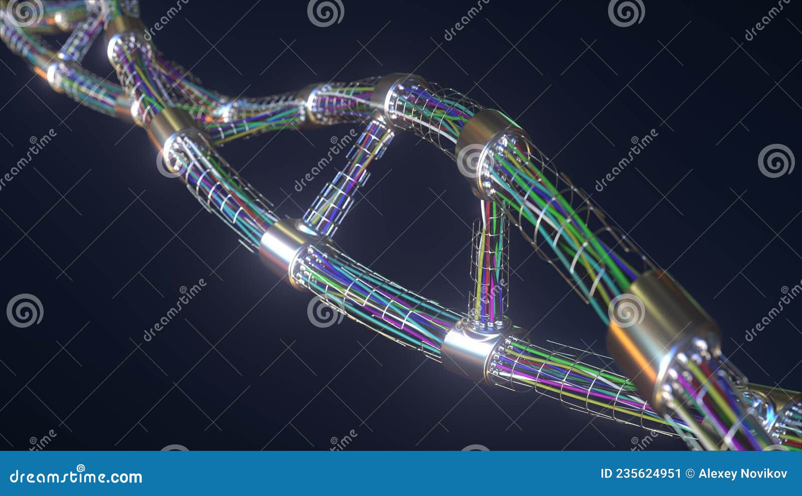 Hi-tech DNA Molecule Made with Many Wires and Plugs, Microelectronics ...