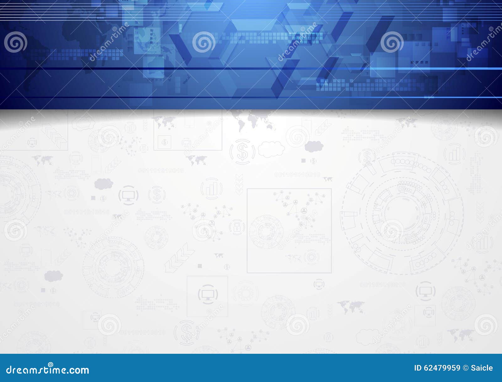 Hi-tech Corporate Background with Blue Header Stock Vector ...
