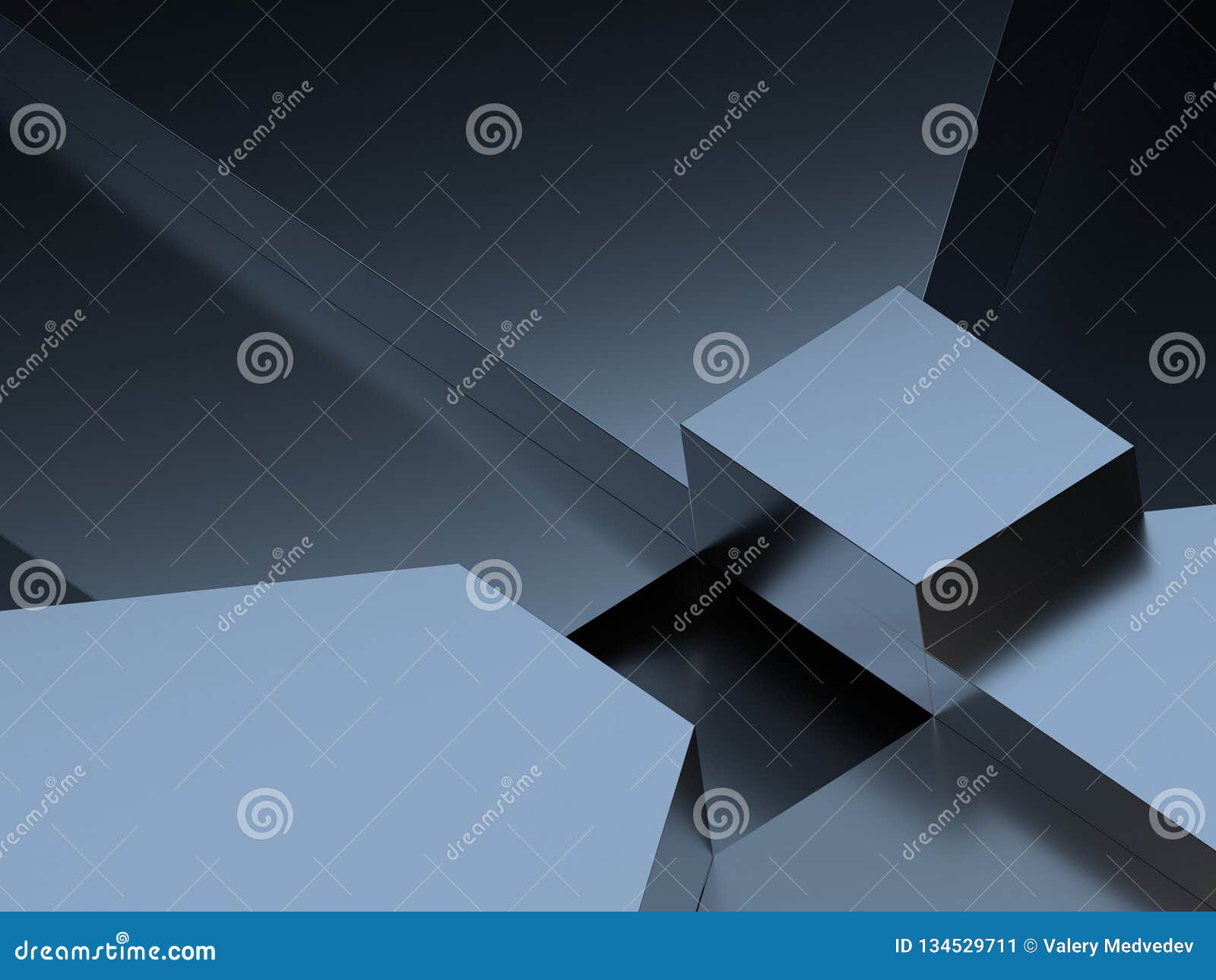 Hi-tech 3D Background of Blurred Reflected Metal Surface Stock ...