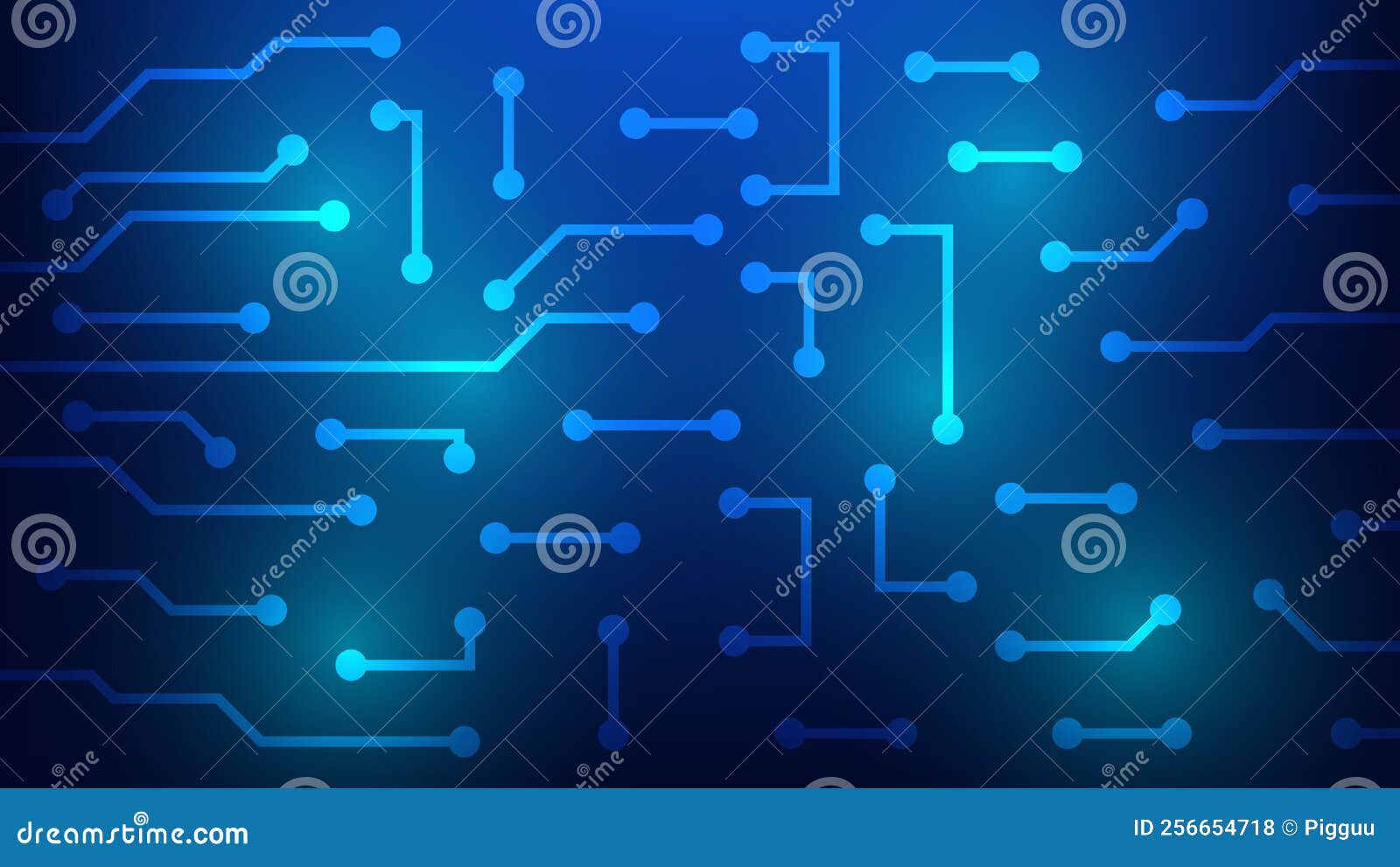 Circuit Board with Blue Lighting Background. Technology and Hi Tech ...