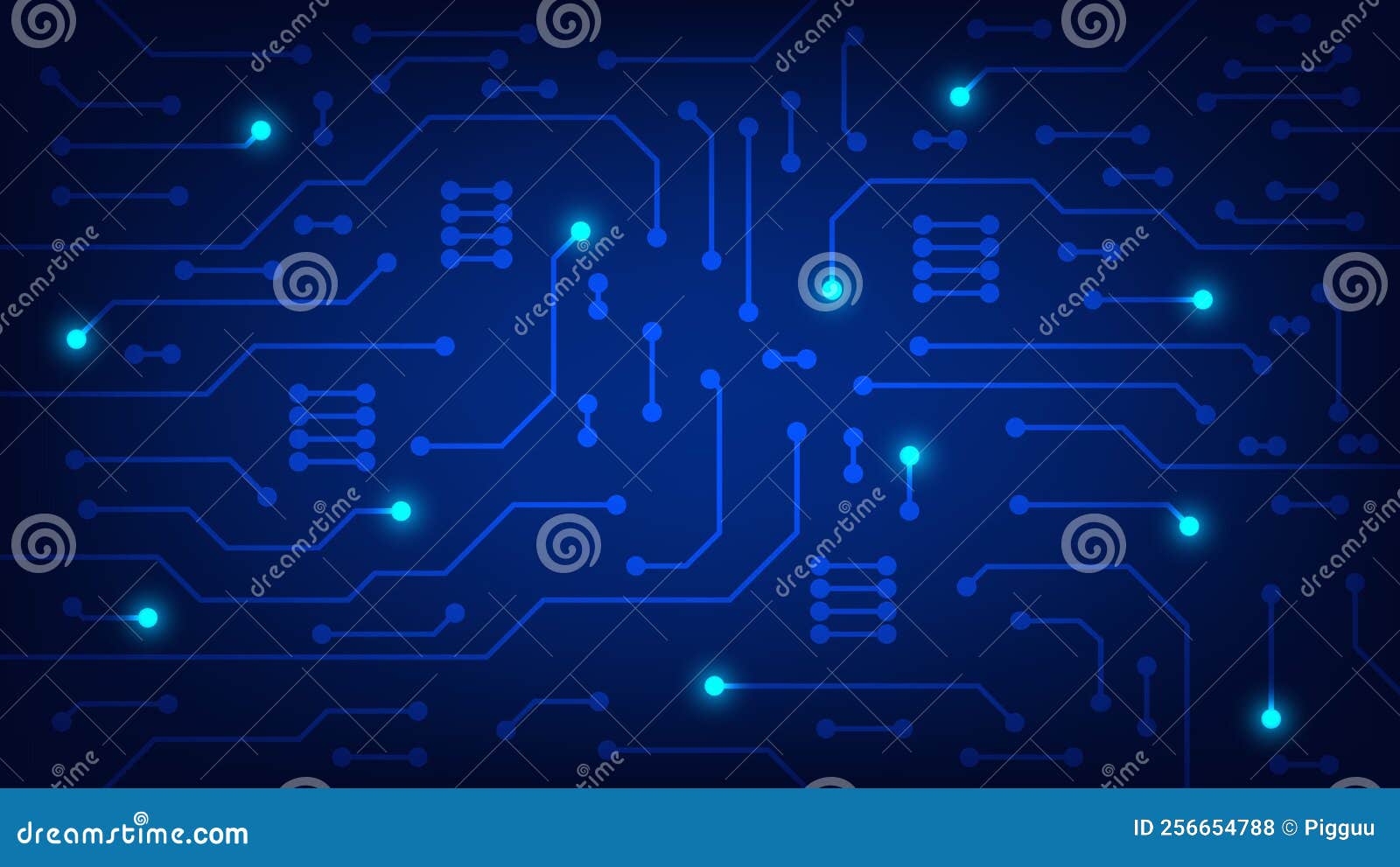 Circuit Board with Blue Lighting Background. Technology and Hi Tech ...