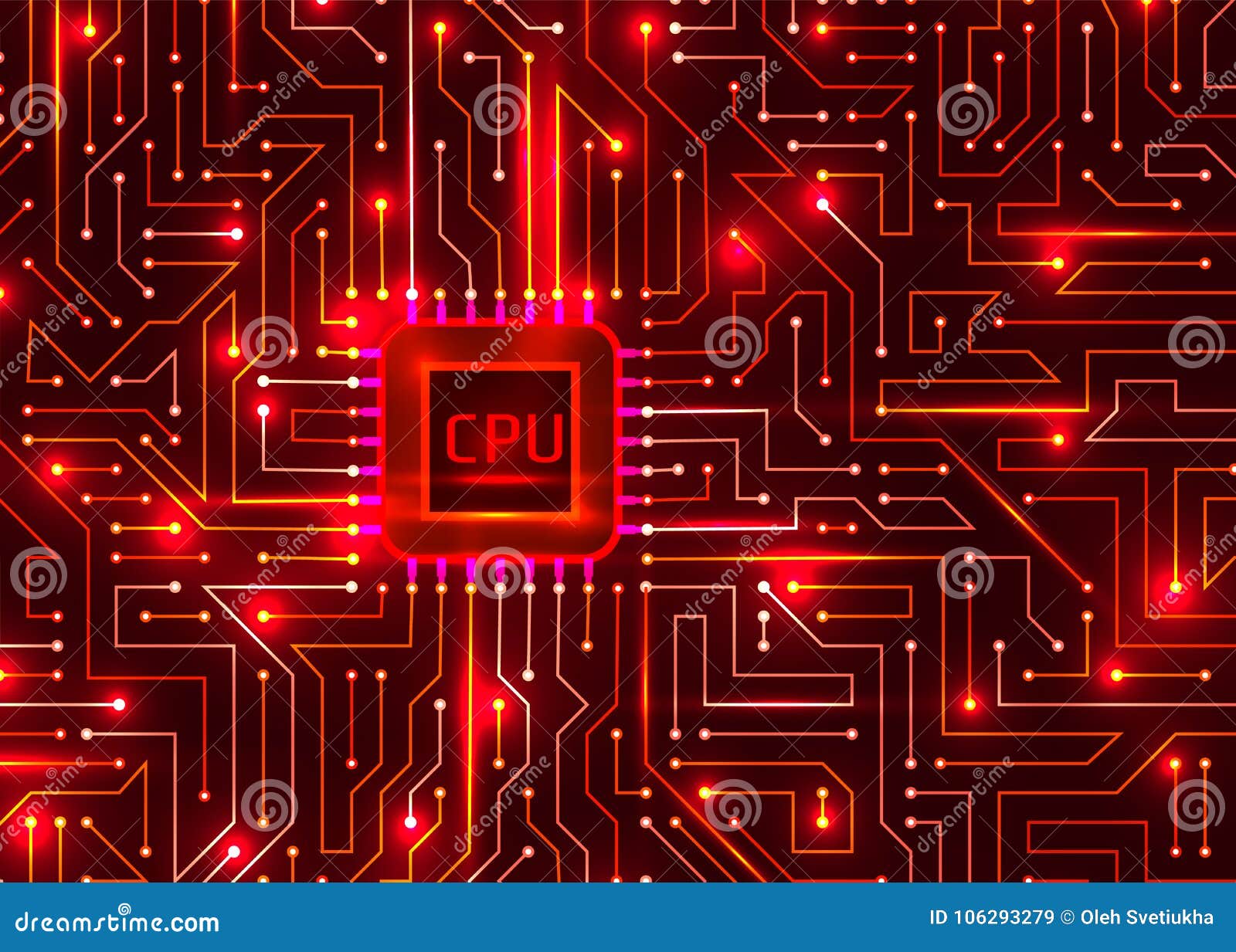 Hi Tech Digital Redbackground, Cpu, Vector Stock Vector - Illustration ...
